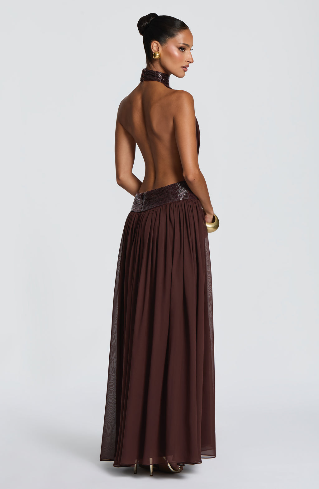 Shop the Rosalina Maxi Dress - Plum Brown – Babyboo Fashion