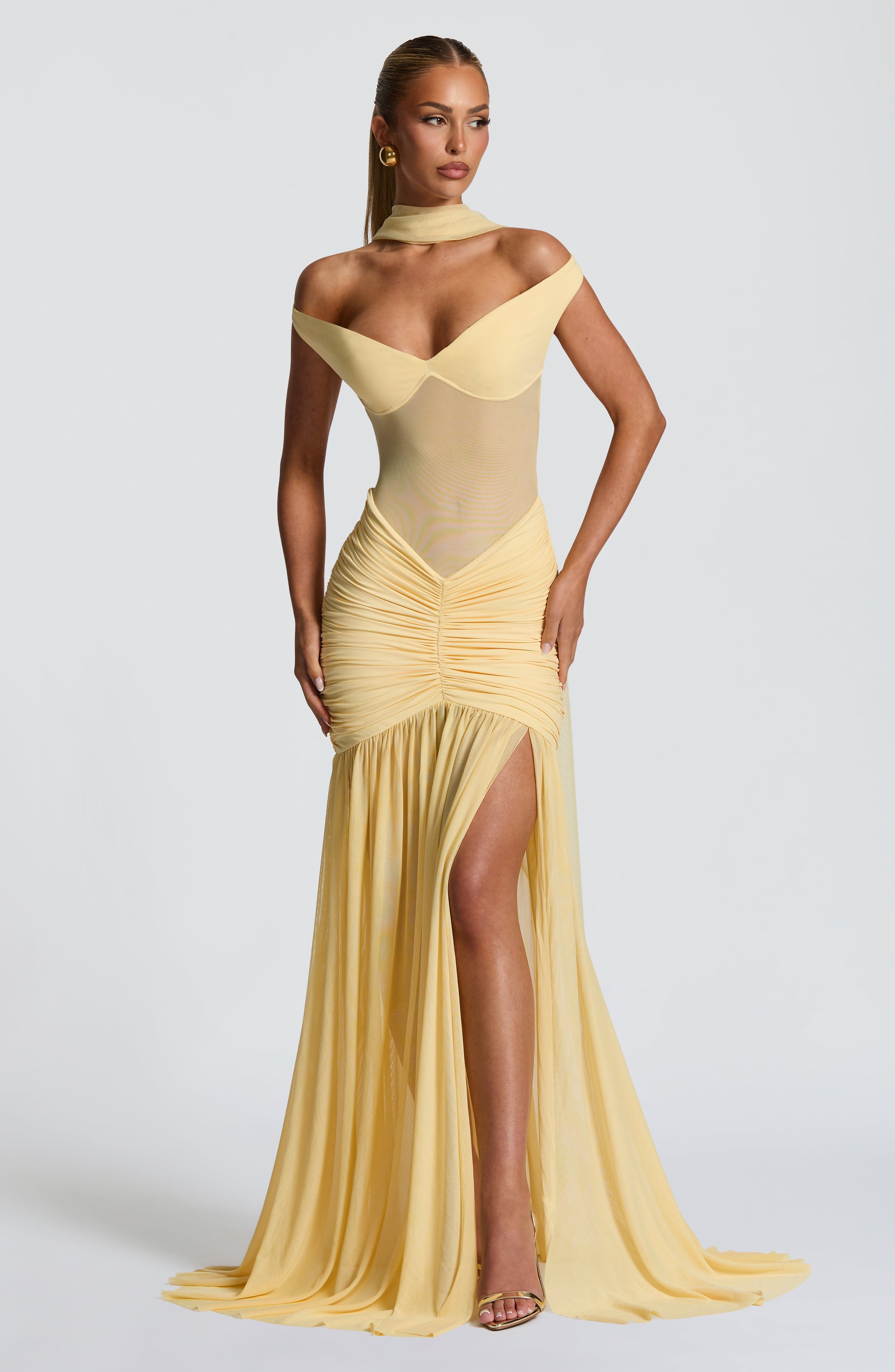Alaia Maxi Dress - Lemon: Yellow Maxi Dress from Babyboo Fashion