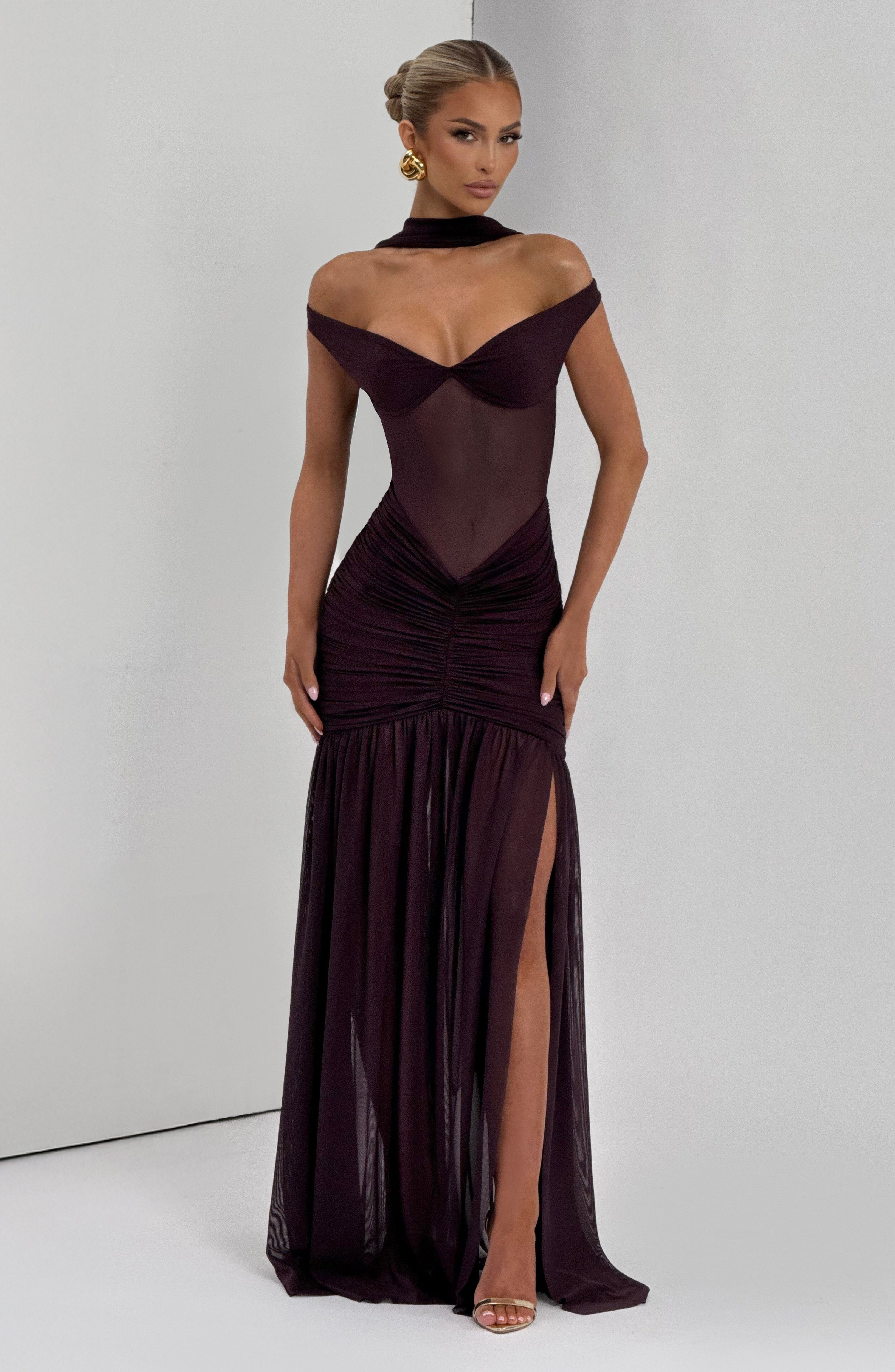 Shop the Stylish Alaia Maxi Dress - Plum | Babyboo Fashion