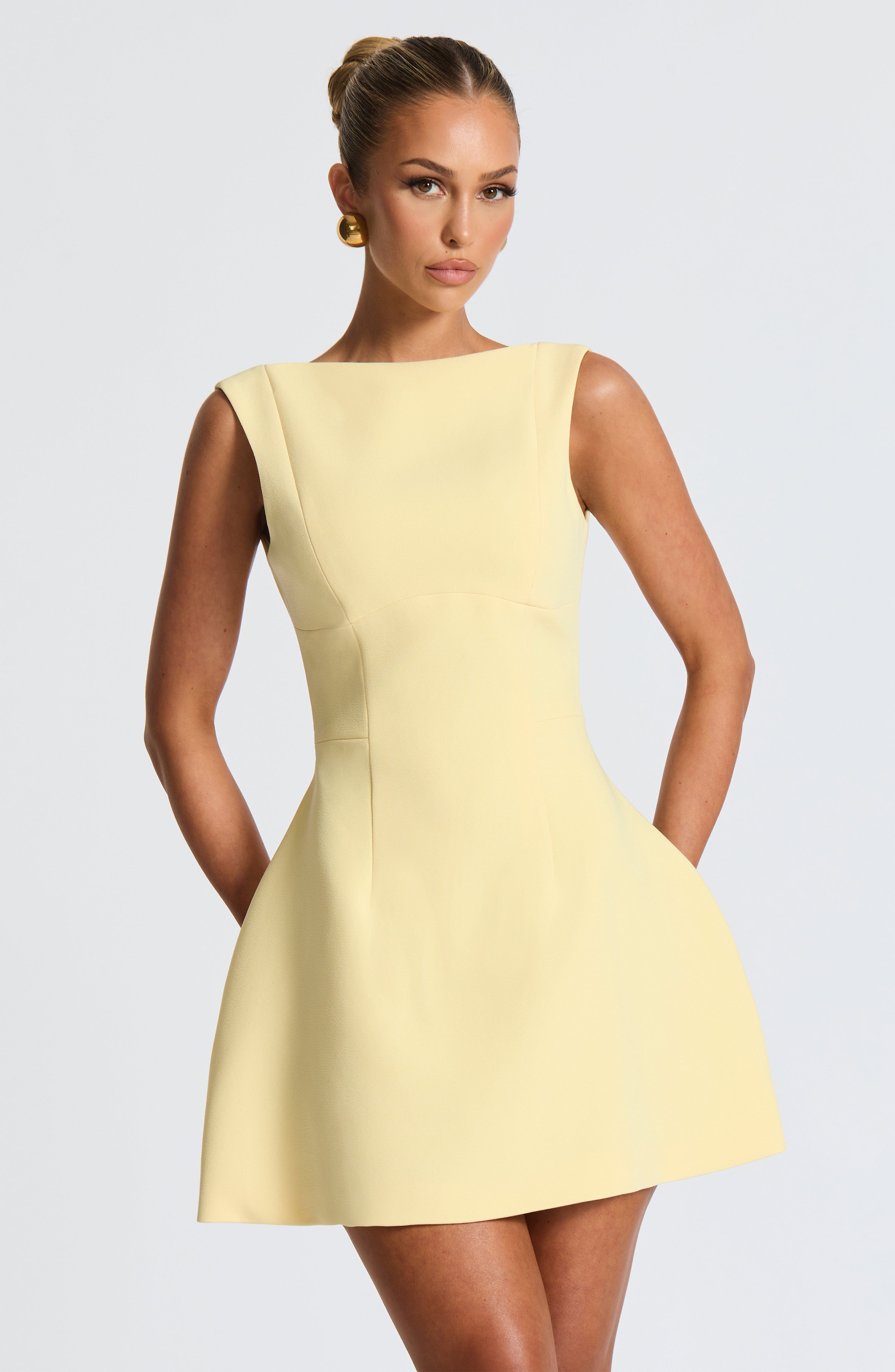 Yellow Mini Dress | Alana Mini Dress | Lemon | Babyboo Fashion