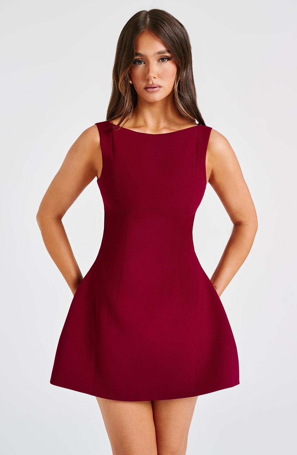 Alana Mini Dress - Wine – Babyboo Fashion