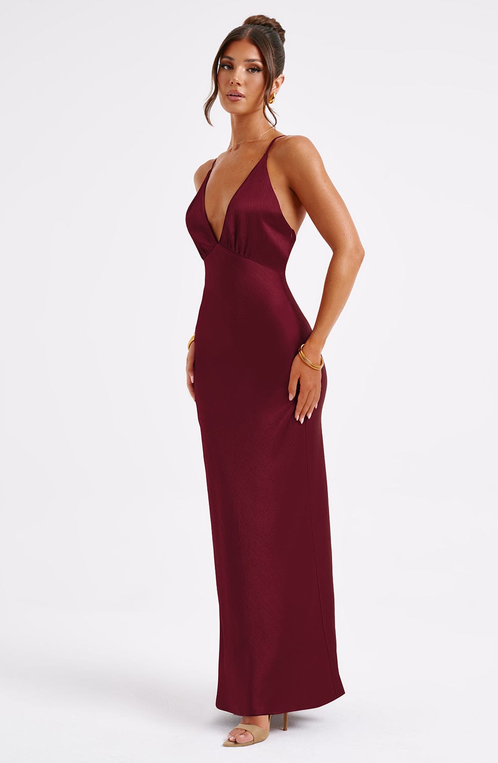Anja Maxi Dress - Burgundy – Babyboo Fashion