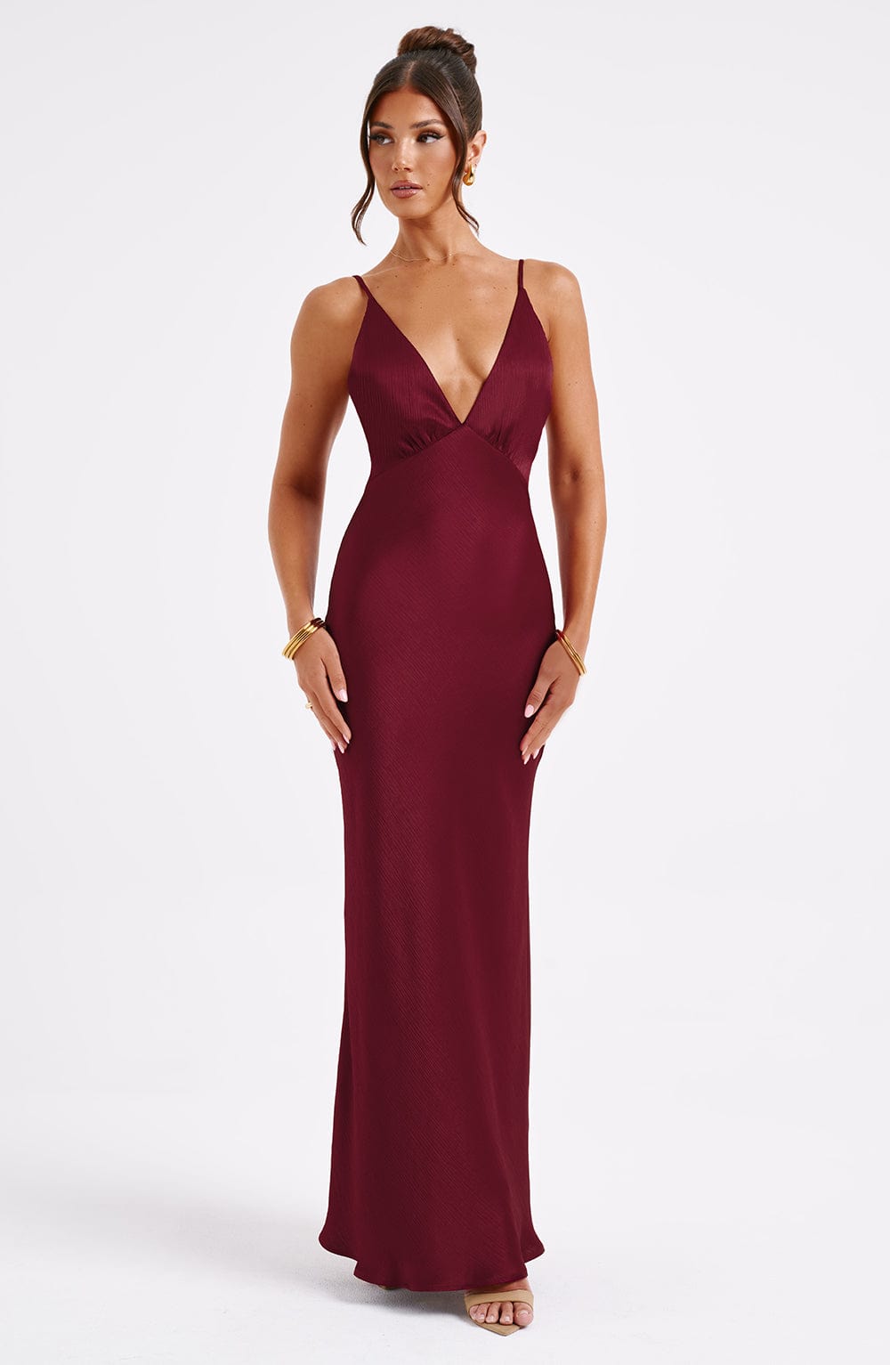 Anja Maxi Dress - Burgundy – BABYBOO