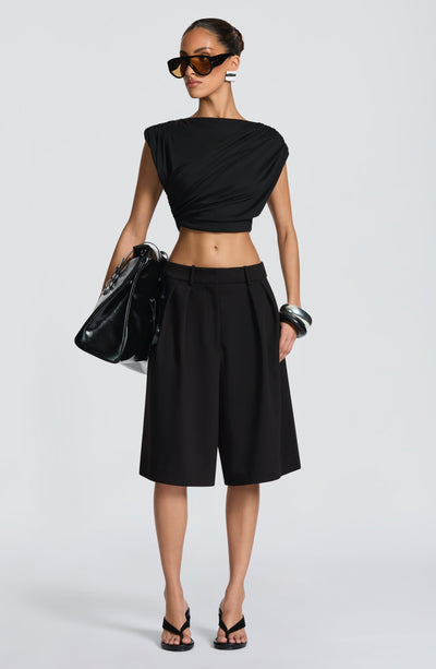 Ausra Bermuda Shorts - Black | Shop Women's Shorts | Babyboo Fashion