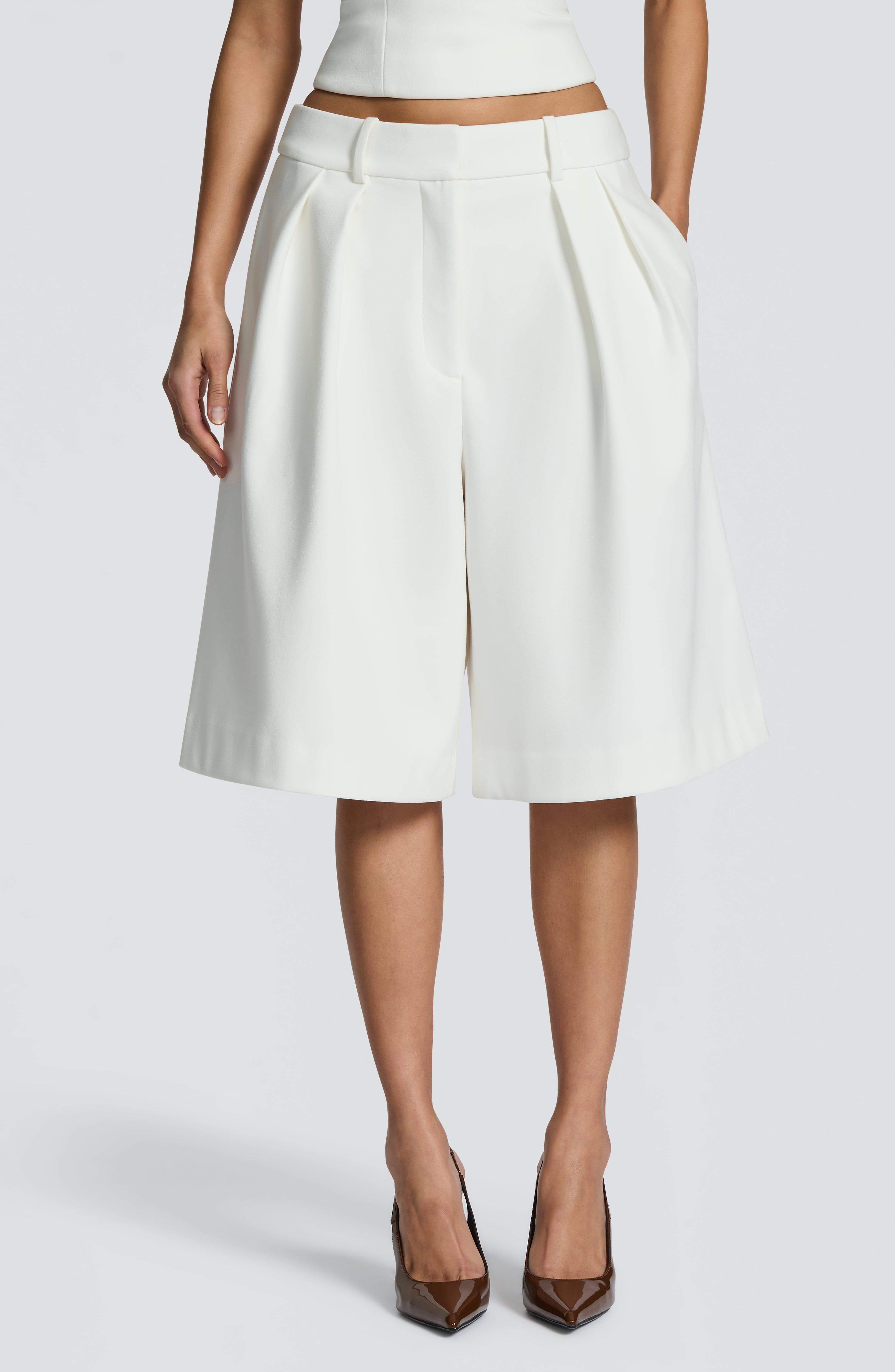 Ausra Bermuda Shorts - Ivory | Shop Women's Shorts | Babyboo Fashion