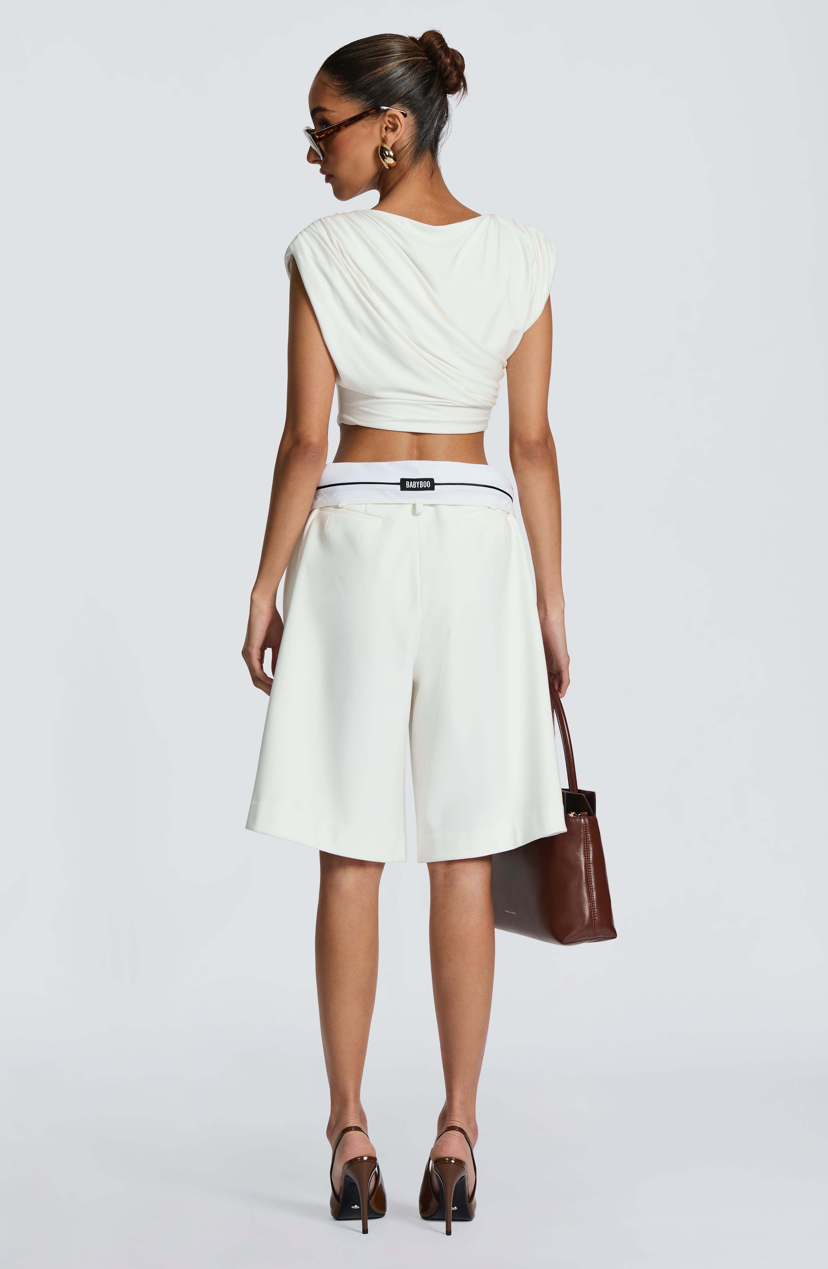 Ausra Bermuda Shorts - Ivory | Shop Women's Shorts | Babyboo Fashion