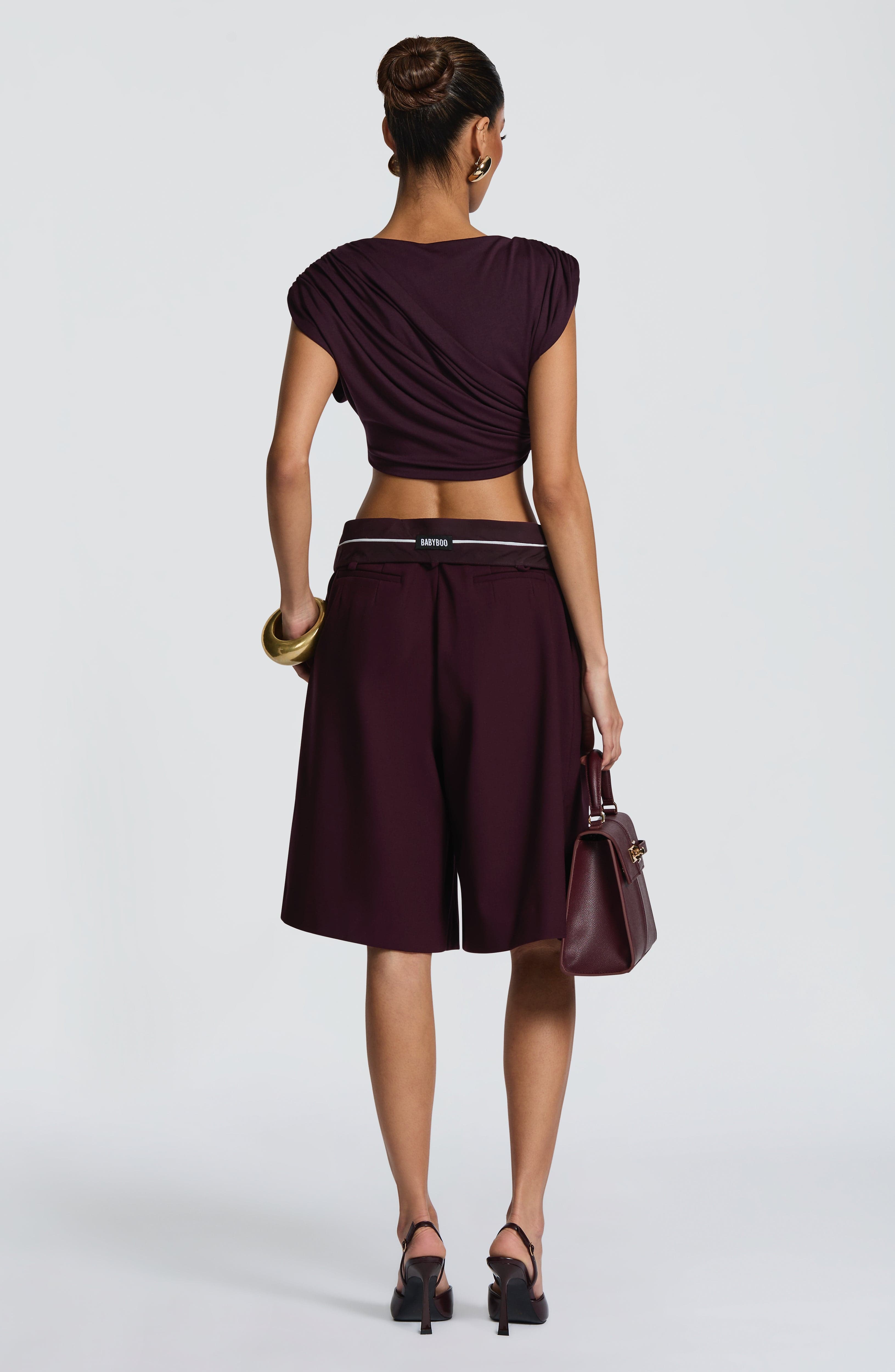 Ausra Bermuda Shorts - Plum | Shop Women's Shorts | Babyboo Fashion