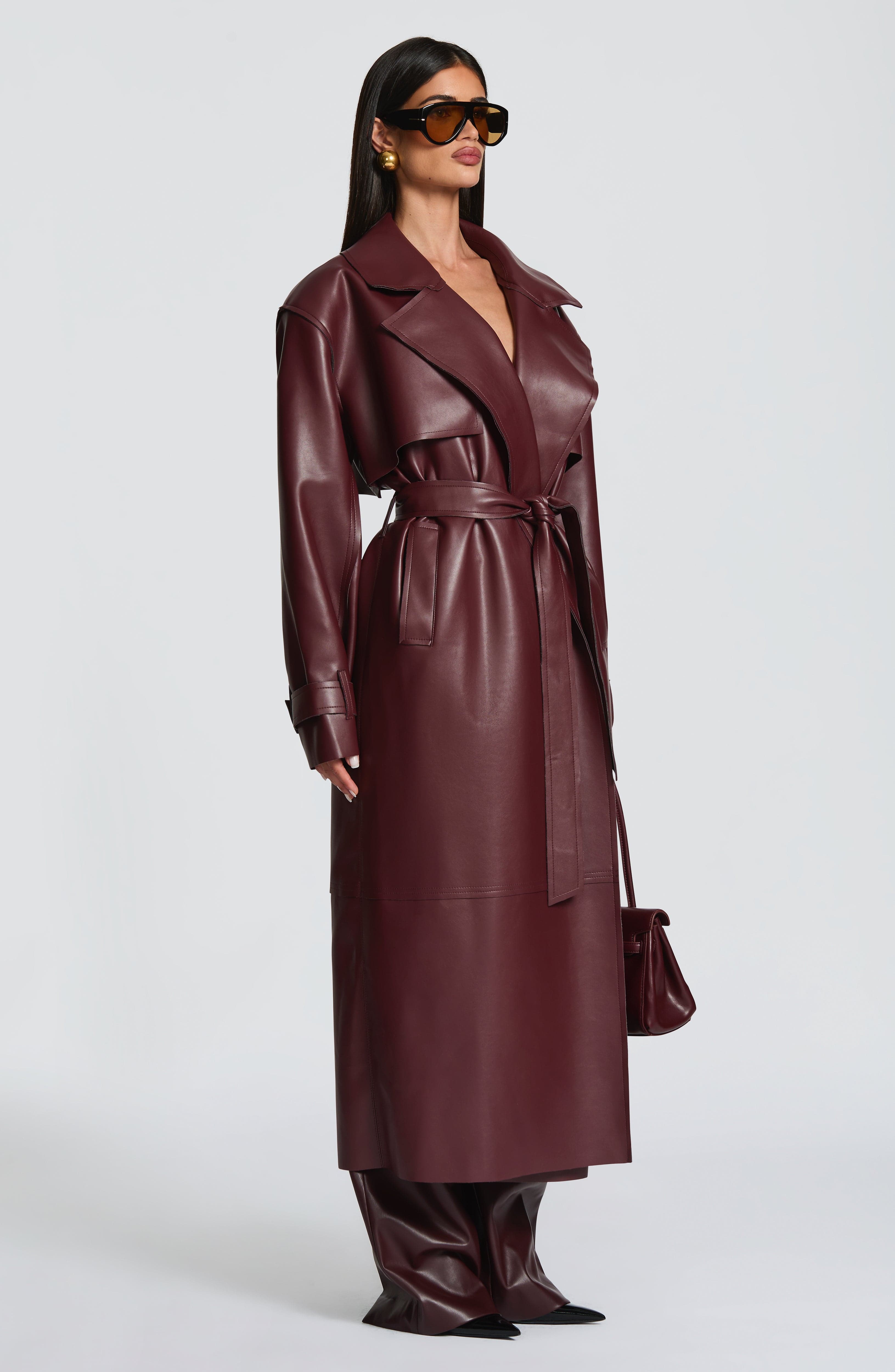 Stylish Plum Coat - Bridget Trench Coat by Babyboo Fashion