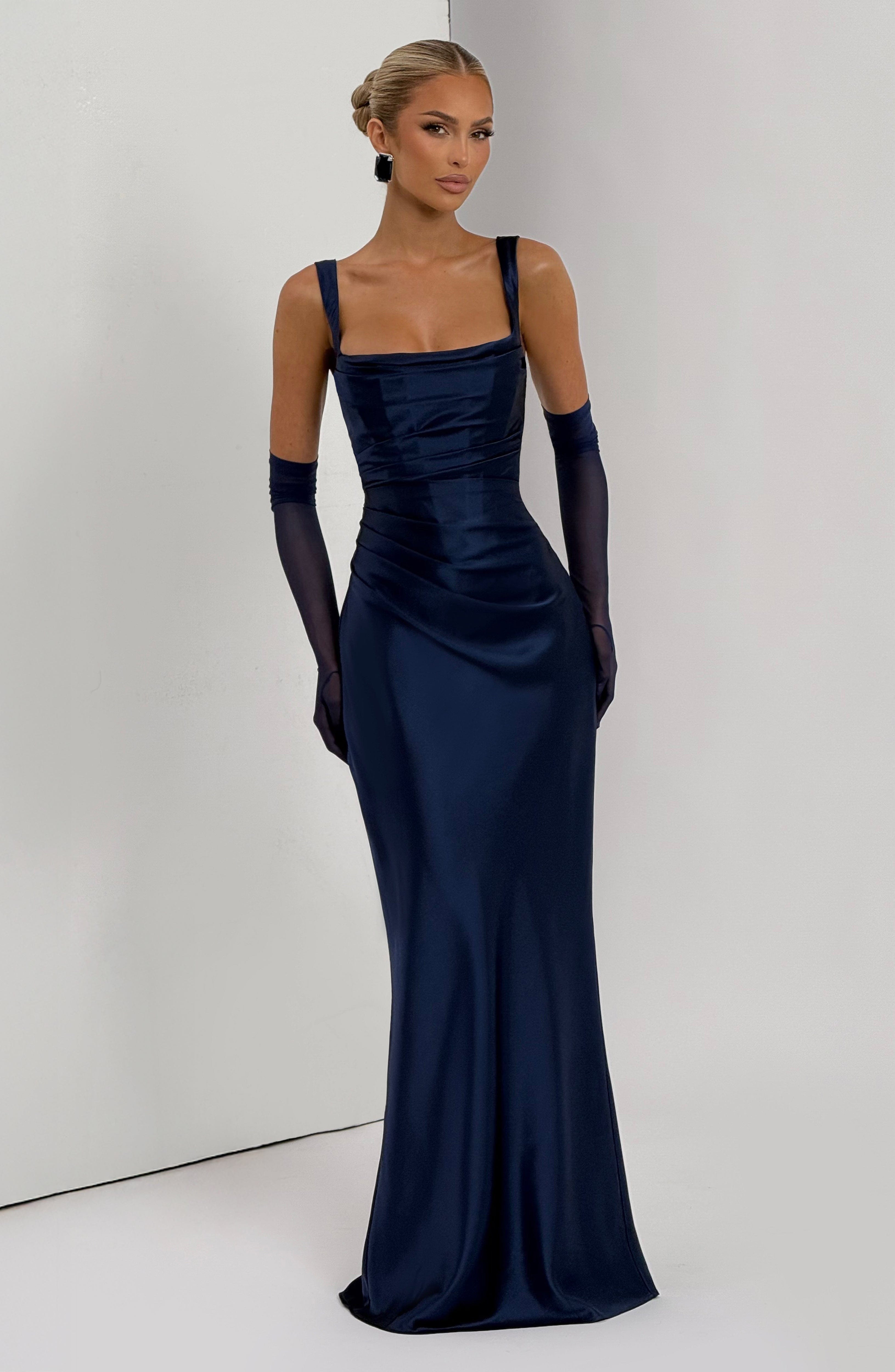 Elegant Blue Maxi Dress - Calanthe Maxi Dress by Babyboo Fashion