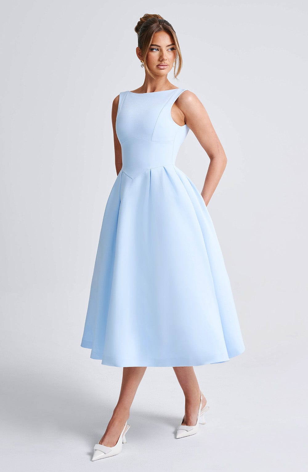 Clarabella Midi Dress - Blue – BABYBOO