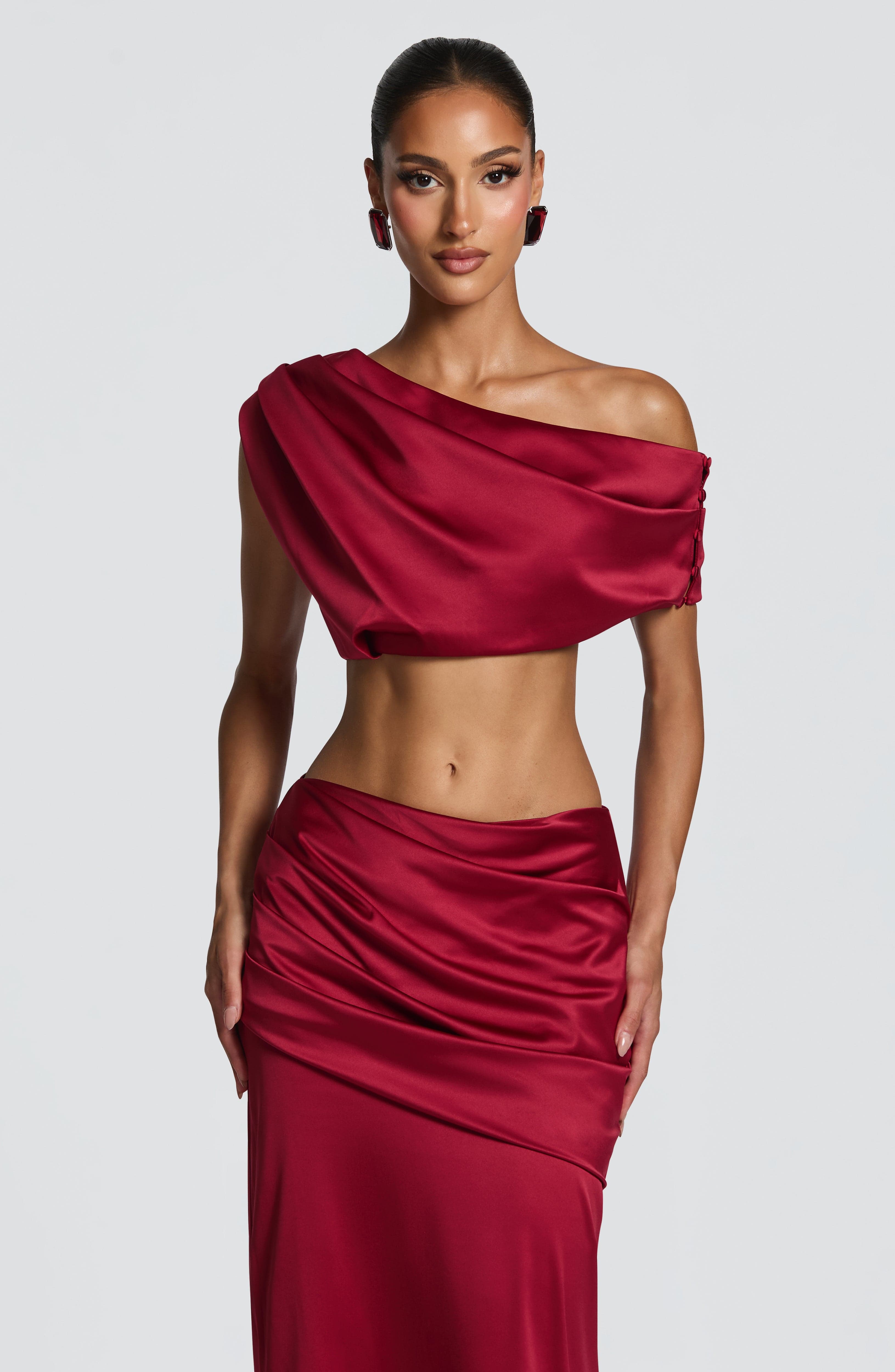 Edwina Top - Burgundy | Shop Tops | Babyboo Fashion