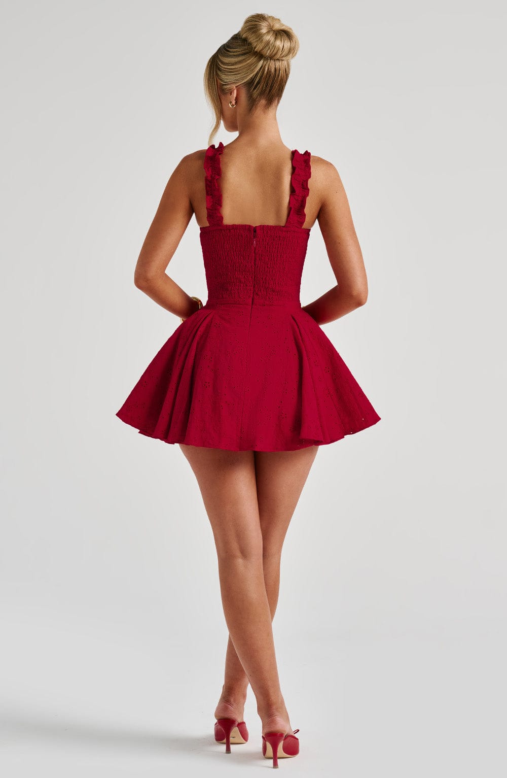 Red Elva Playsuit | Romantic and Elegant | Babyboo Fashion
