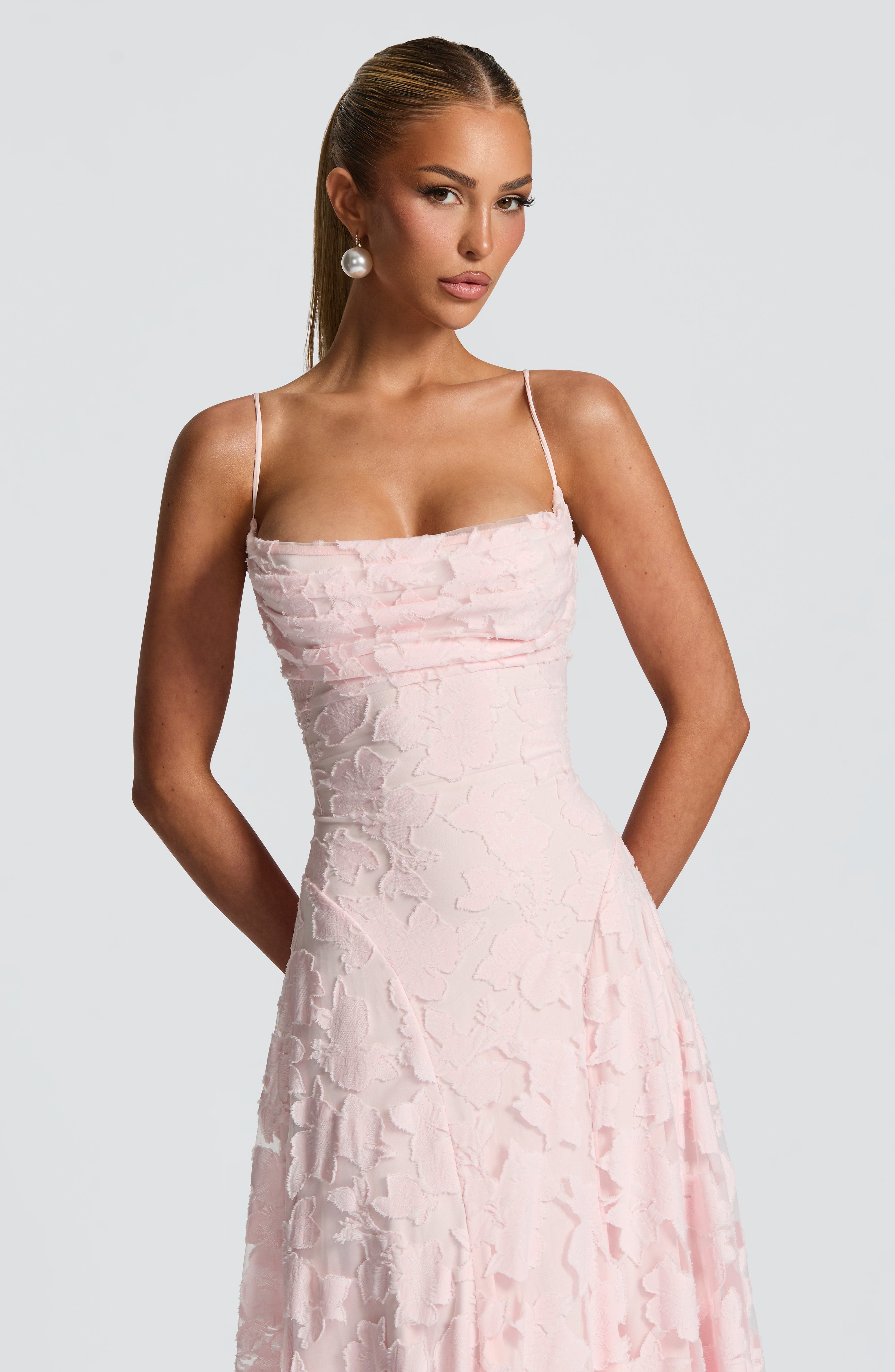 Francis Maxi Dress - Blush | Blush Maxi Dress at Babyboo Fashion