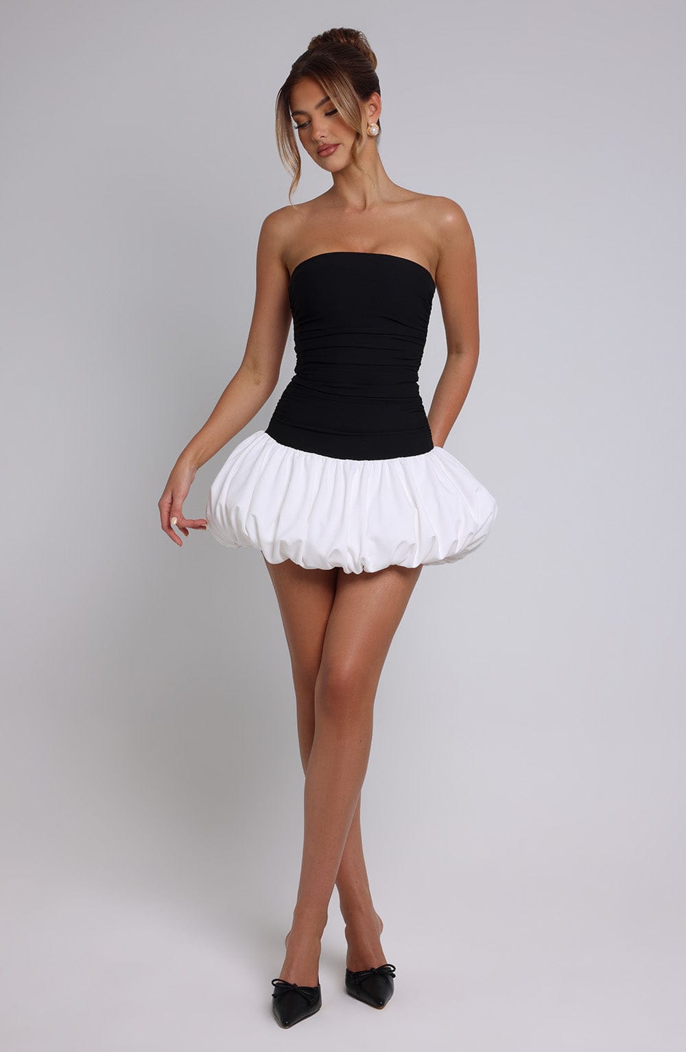 Gemma Mini Dress - Black/White – Babyboo Fashion