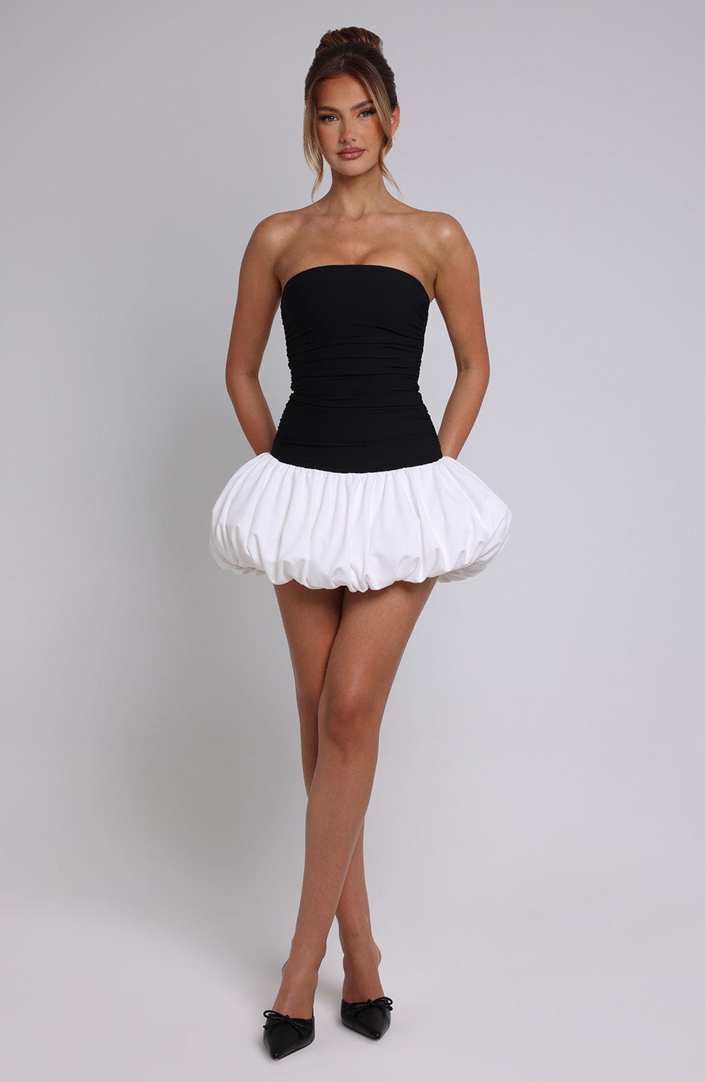 Gemma Mini Dress - Black/White – BABYBOO