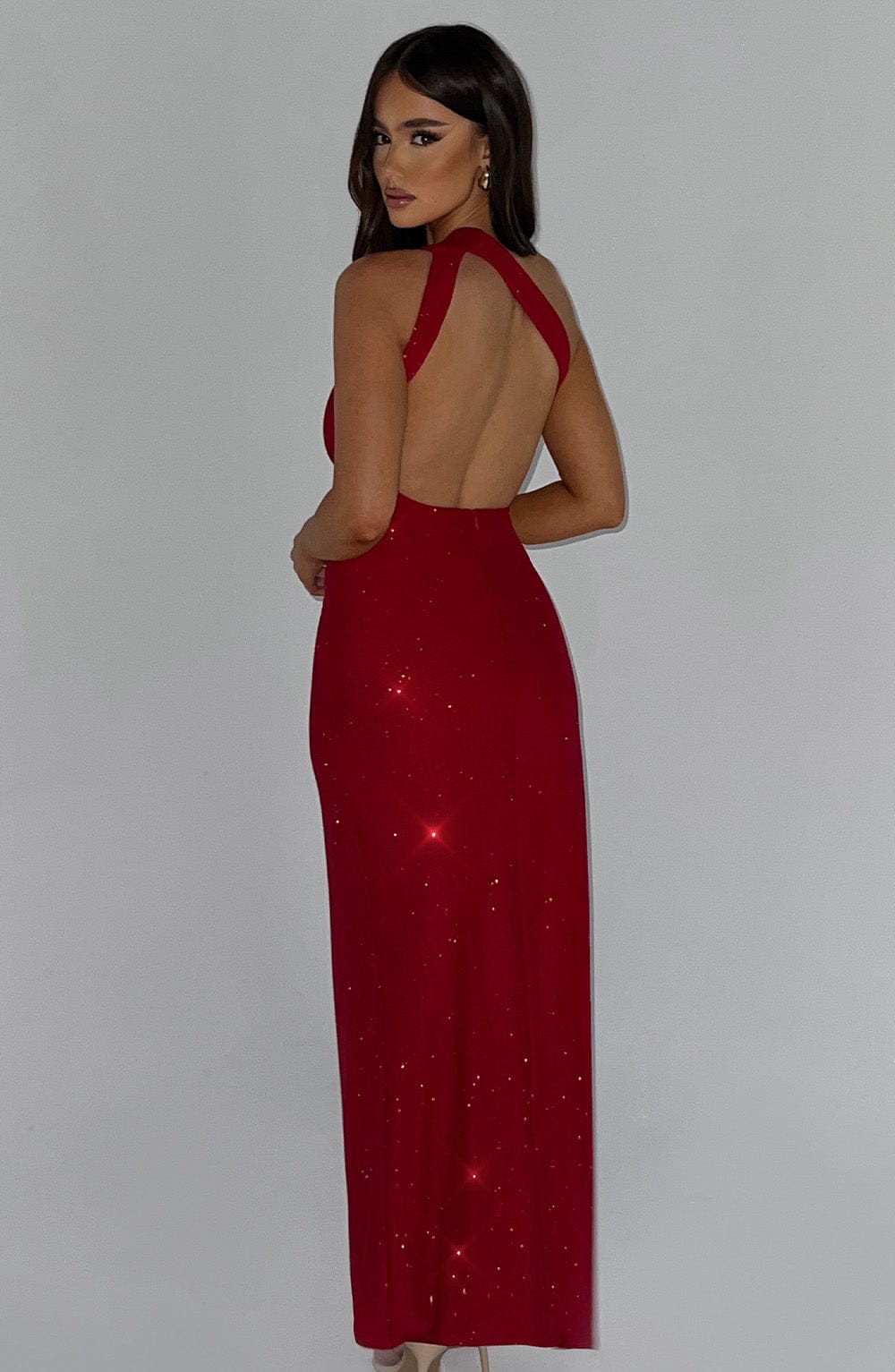 Genevieve Maxi Dress - Red Sparkle – BABYBOO