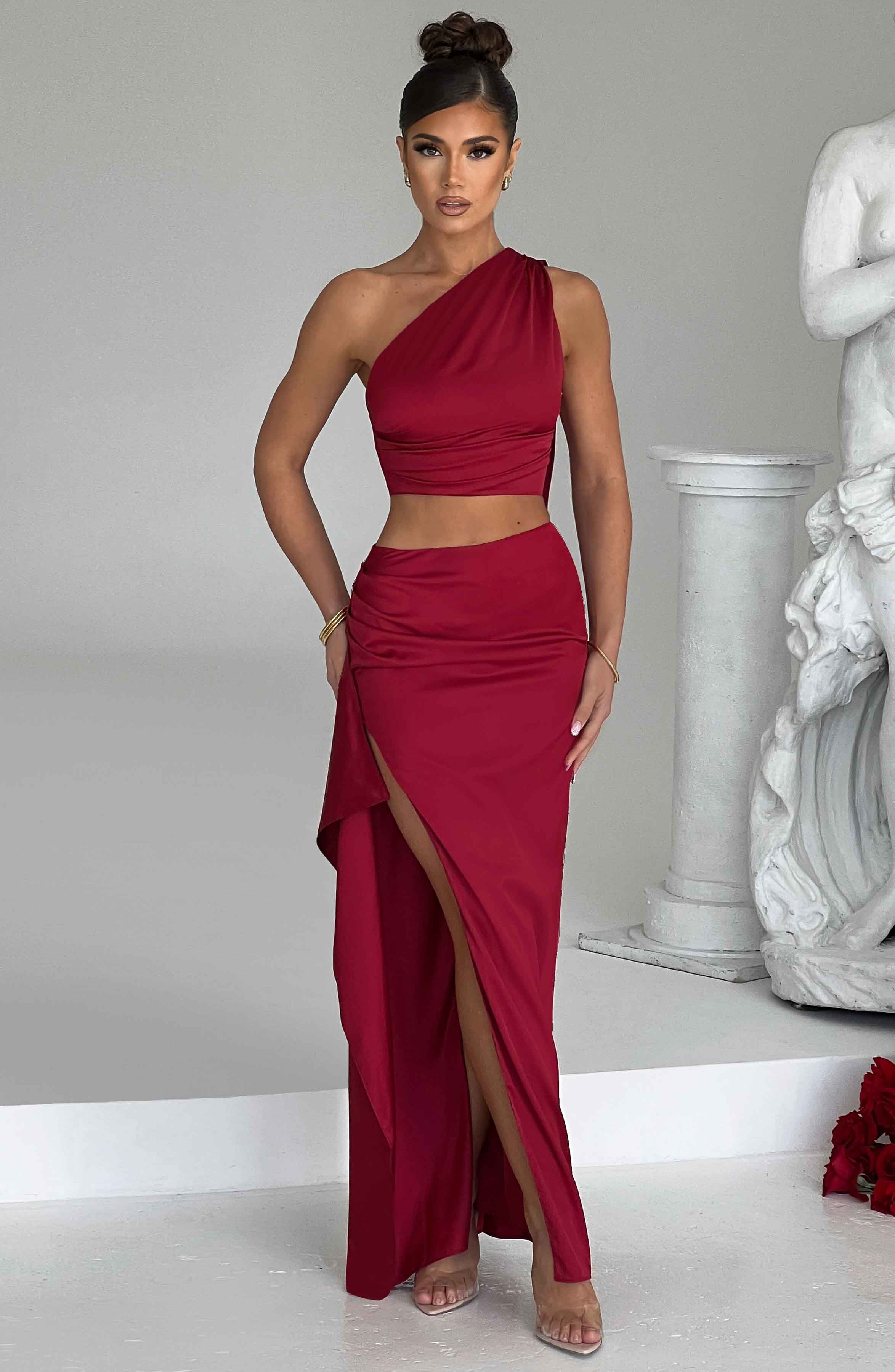 Halsey Maxi Skirt - Wine – Babyboo Fashion