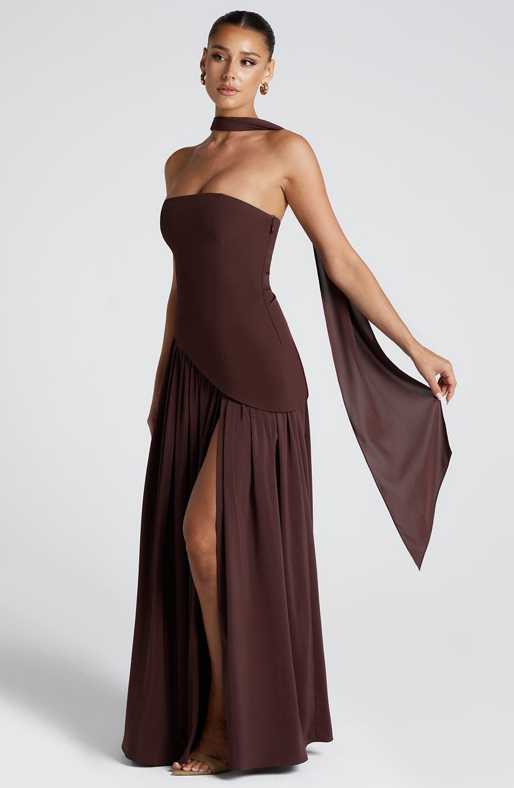Maliyah Maxi Dress - Plum Brown | Maxi Dress | Babyboo Fashion