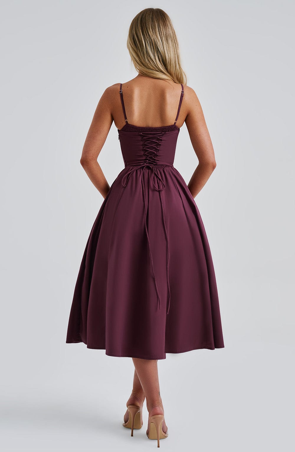Mariella Midi Dress - Cherry Lacquer – BABYBOO