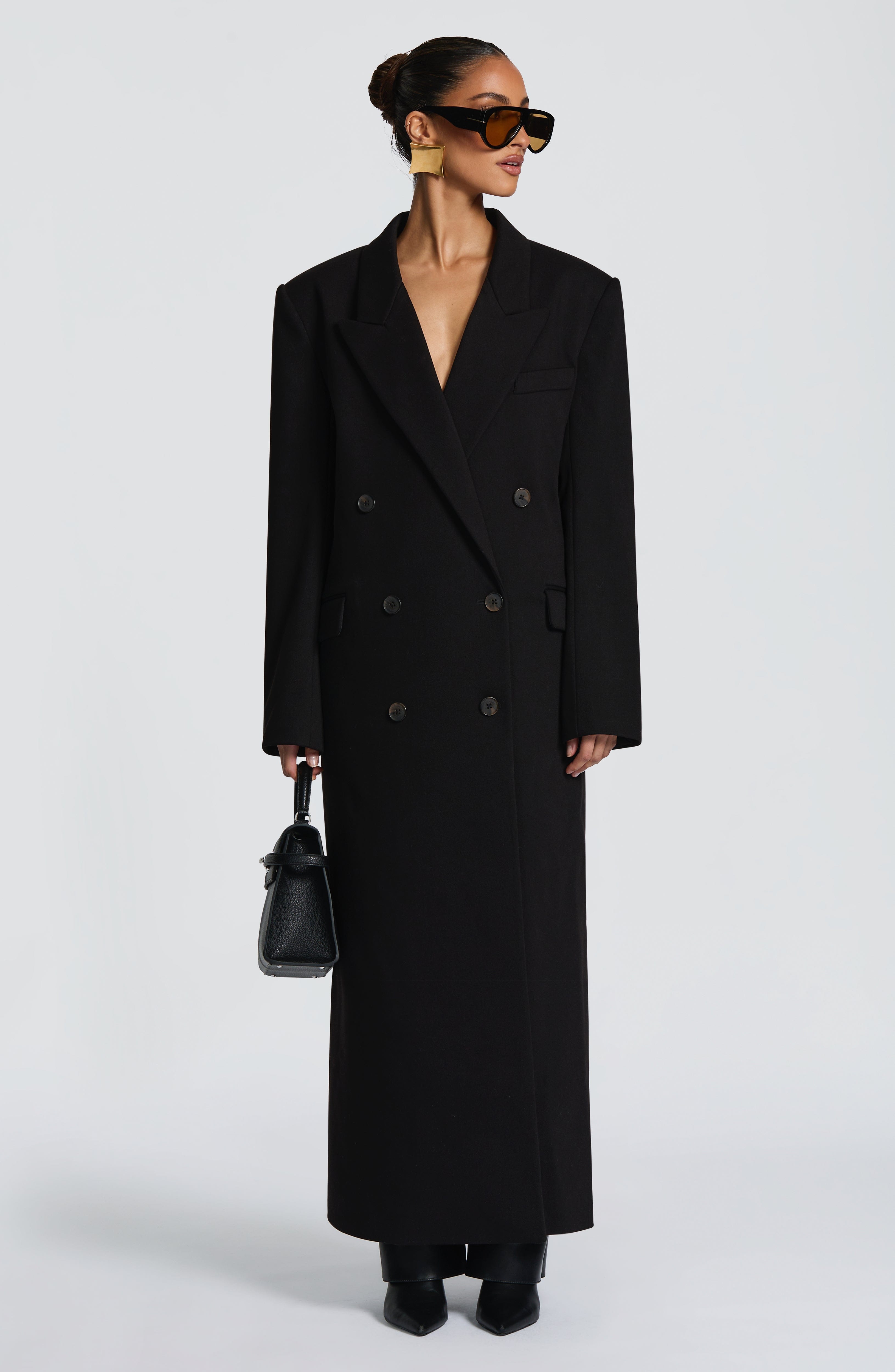 Buy Michelle Coat - Black | Stylish Black Coat by Babyboo Fashion