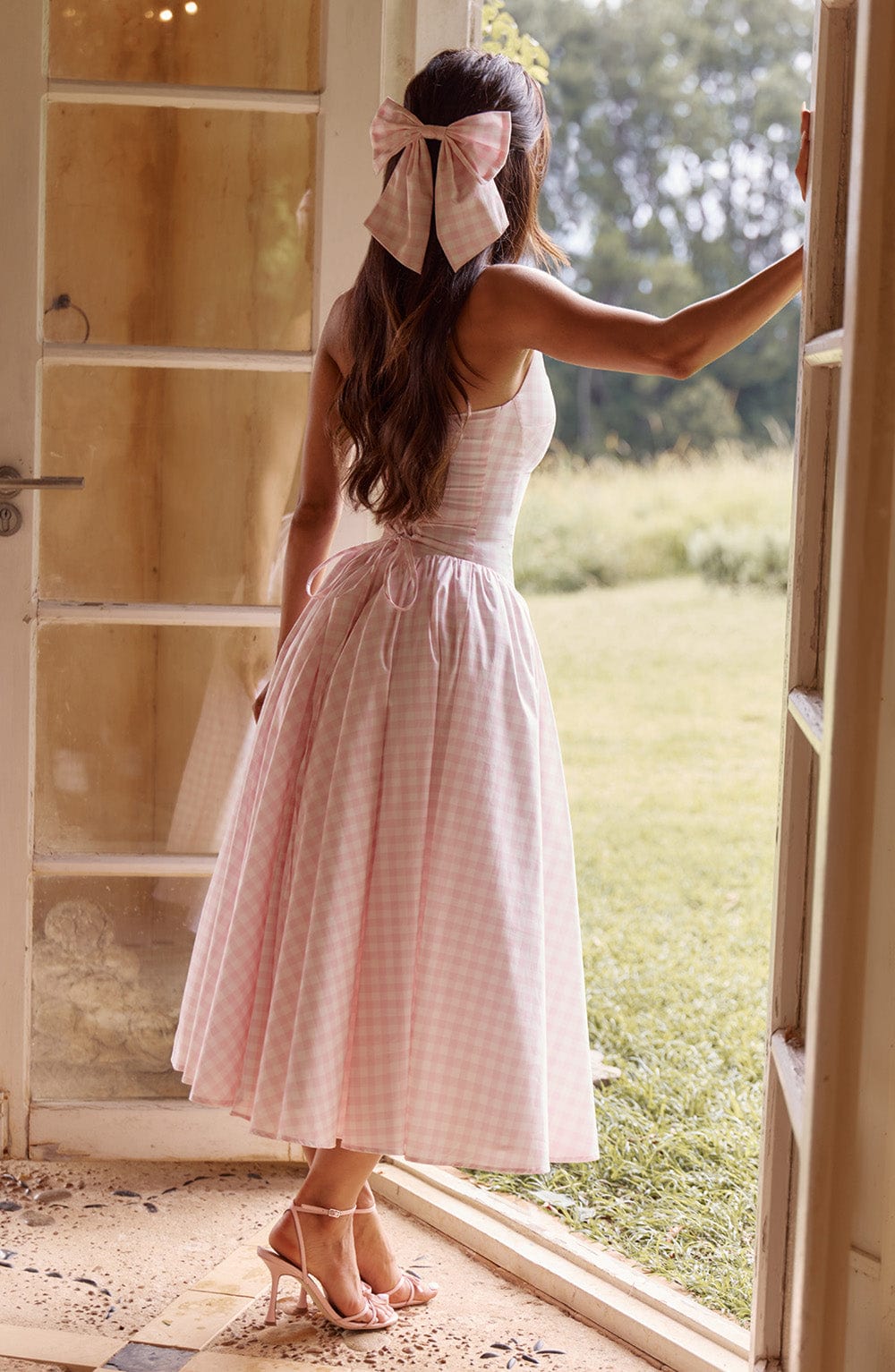 Mitzi Bow - Blush Gingham | Hair Bow | Babyboo Fashion