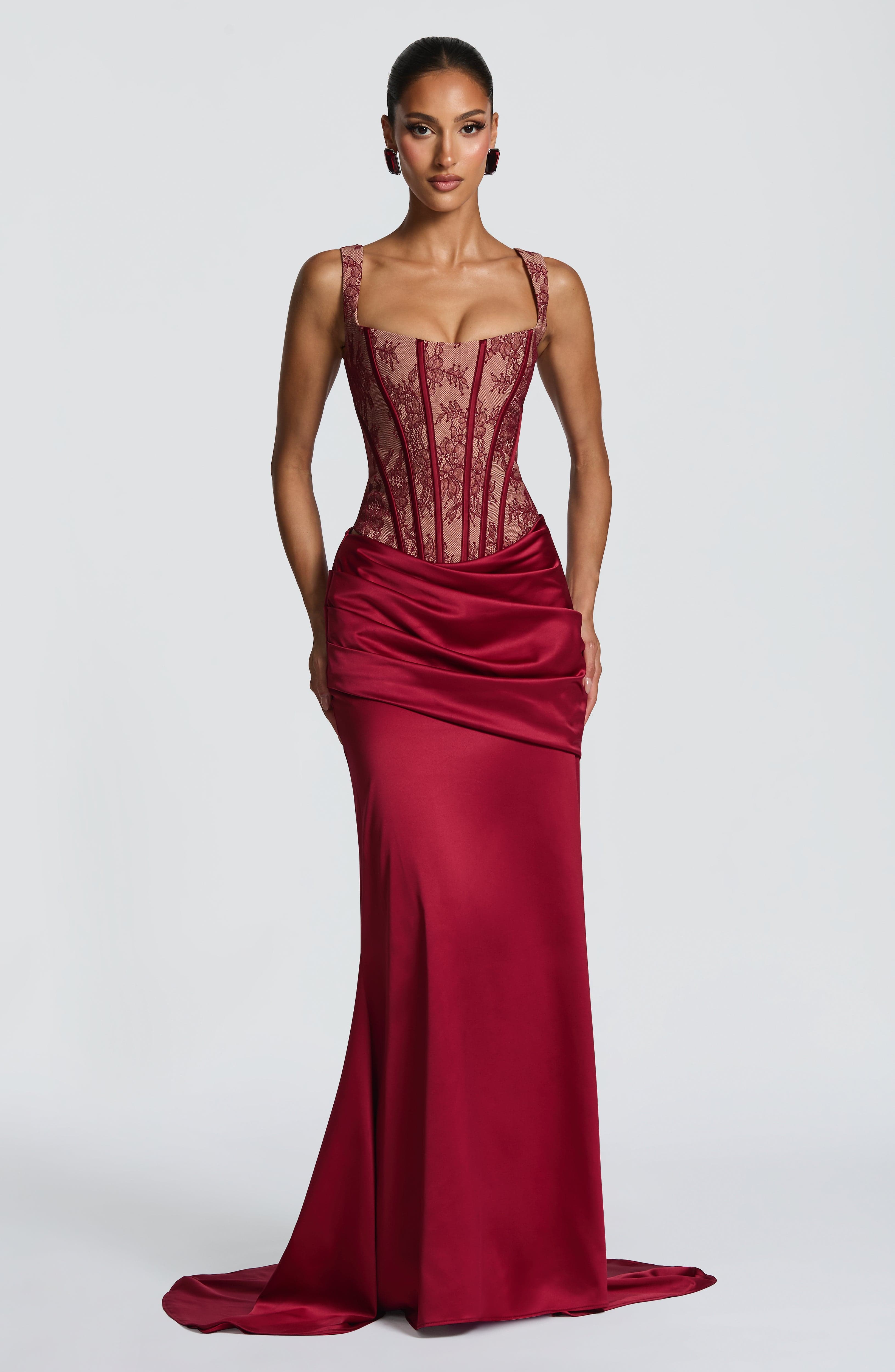 Buy Nixie Corset - Burgundy Lace | Babyboo Fashion