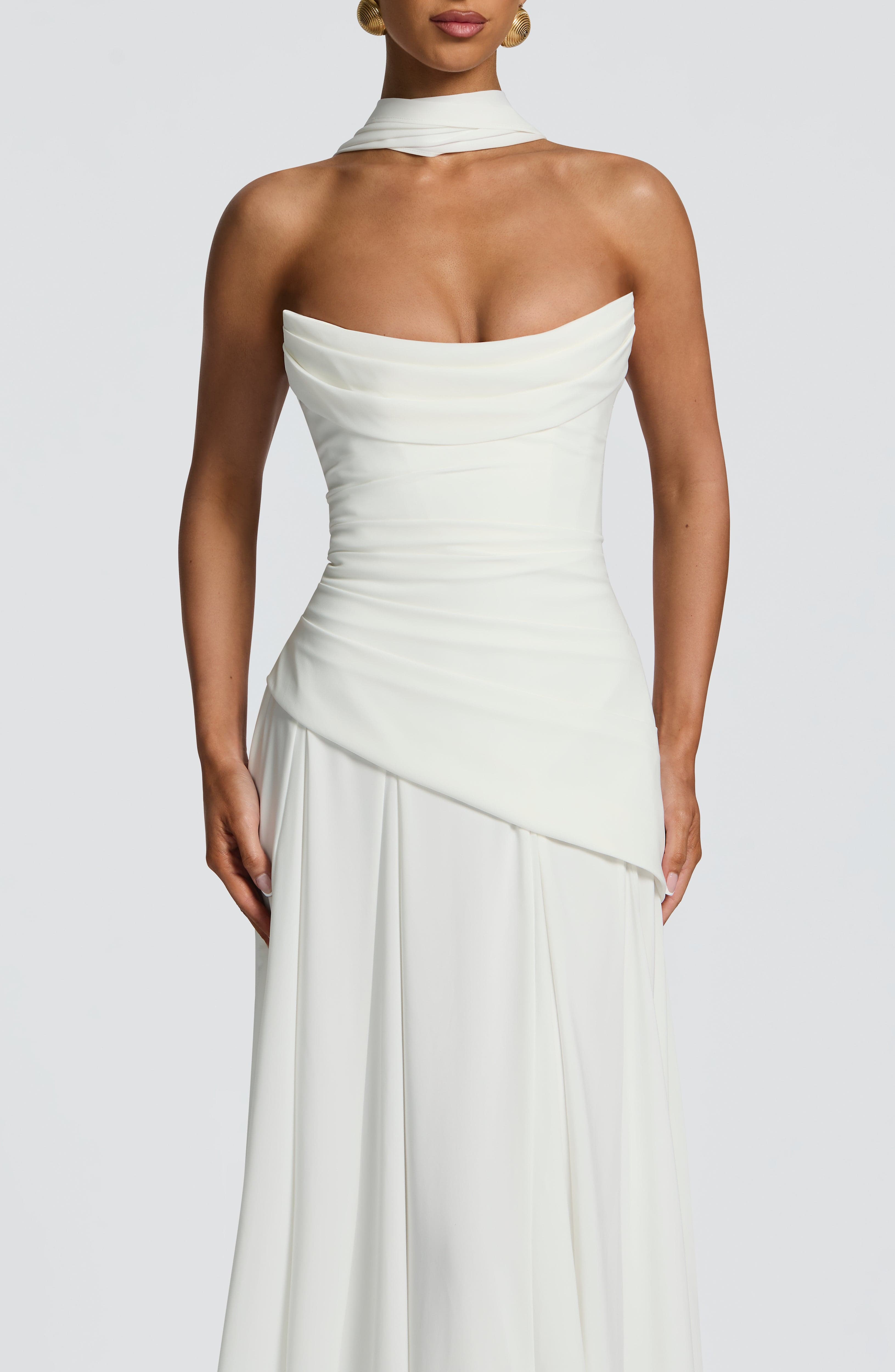 White Maxi Dress - Patricia Maxi Dress - Ivory | Babyboo Fashion