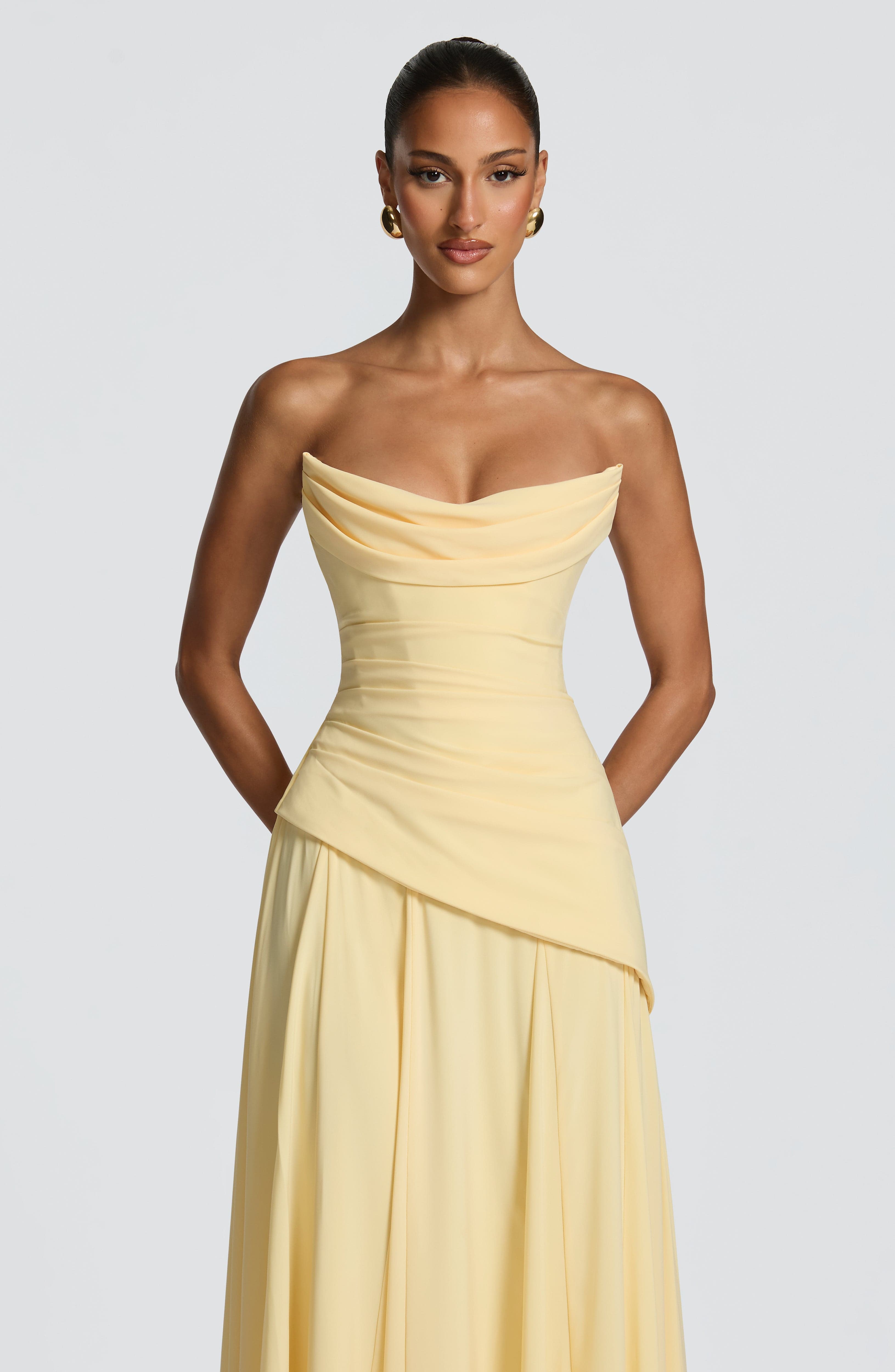 Yellow Maxi Dress - Patricia Maxi Dress - Babyboo Fashion