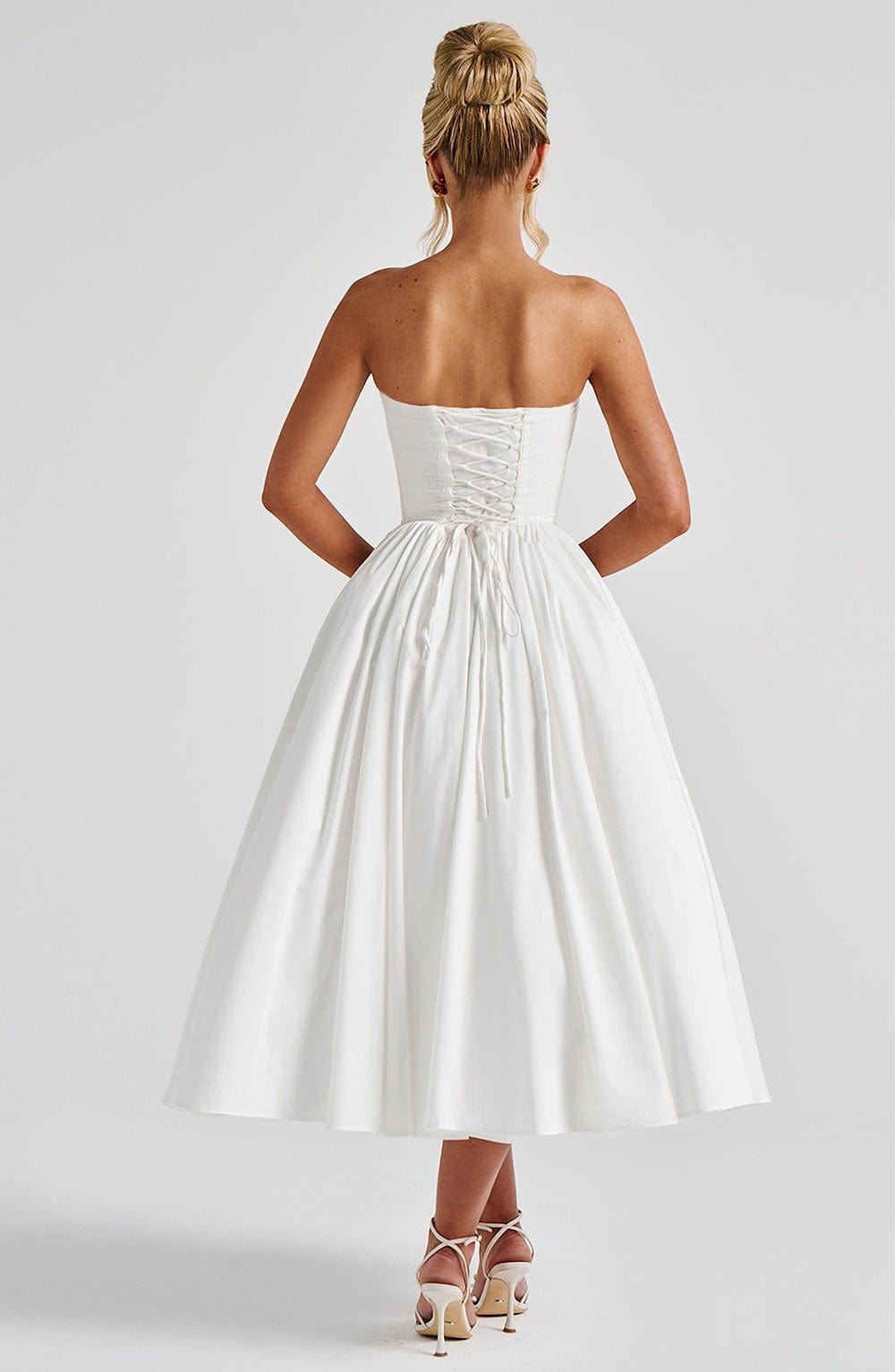 Prim Midi Dress - Ivory | Elegant Midi Dress | Babyboo Fashion