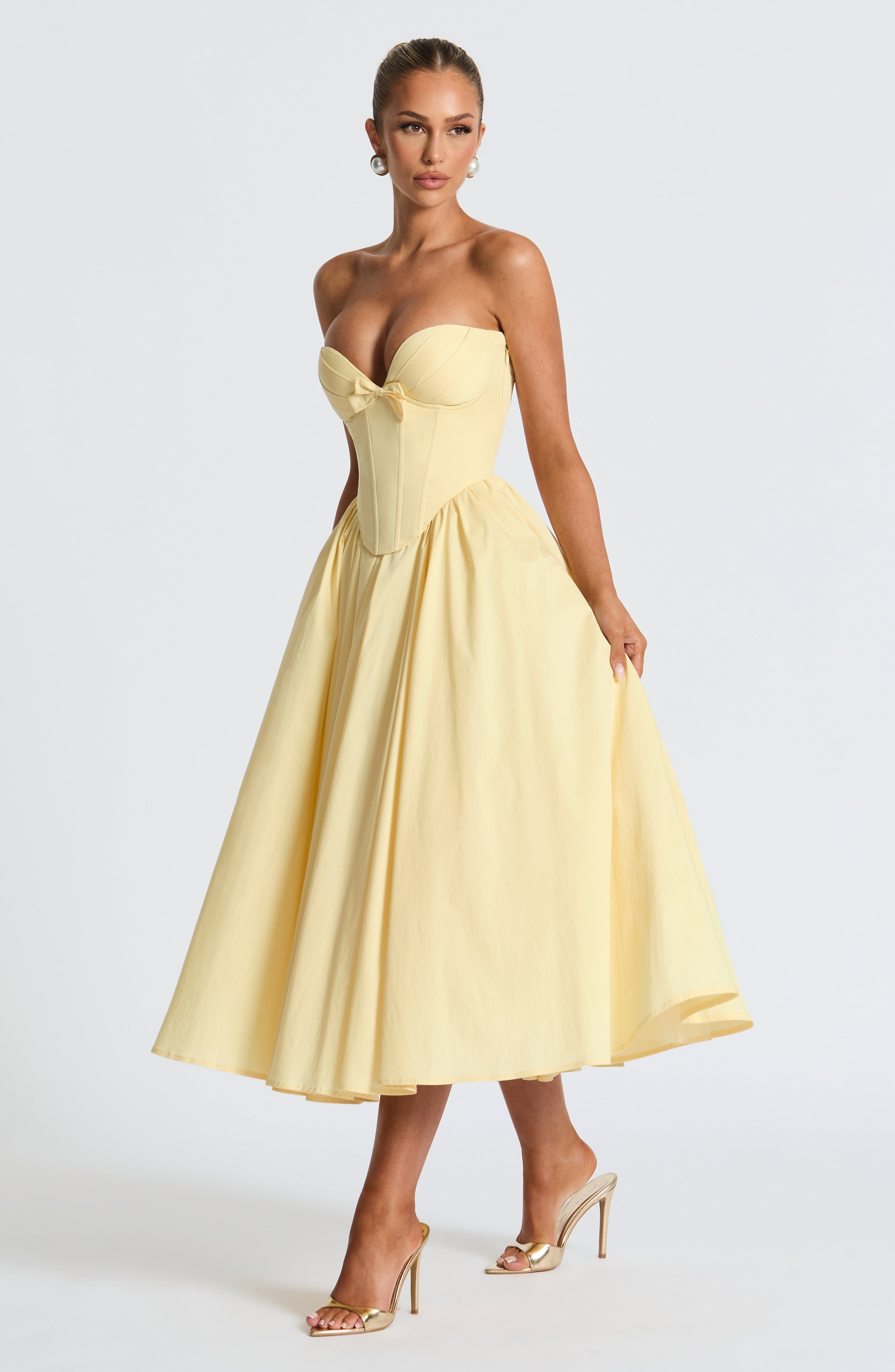 Prim Midi Dress - Lemon: Perfect Yellow Midi Dress | Babyboo Fashion