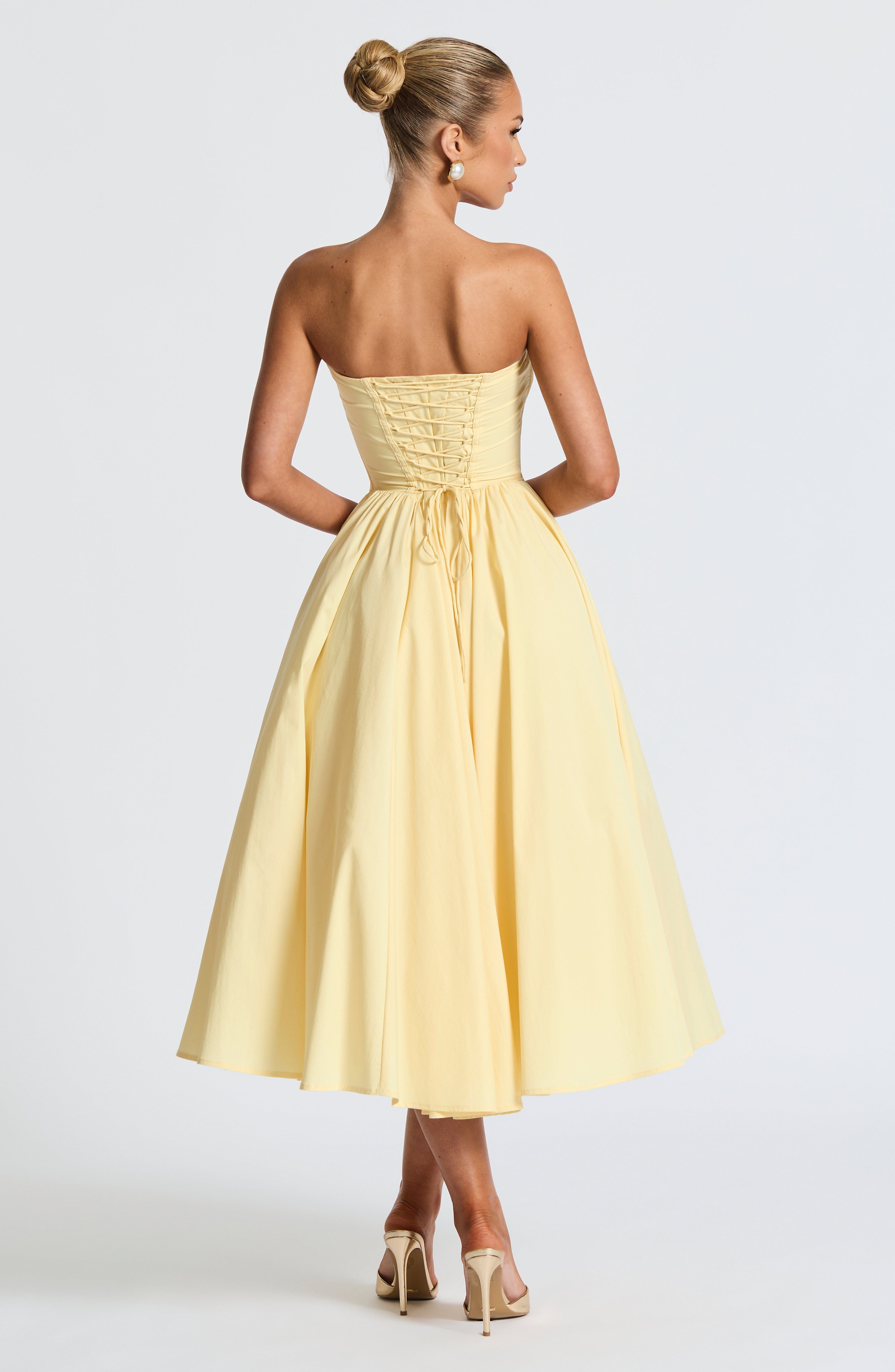 Prim Midi Dress - Lemon: Perfect Yellow Midi Dress | Babyboo Fashion