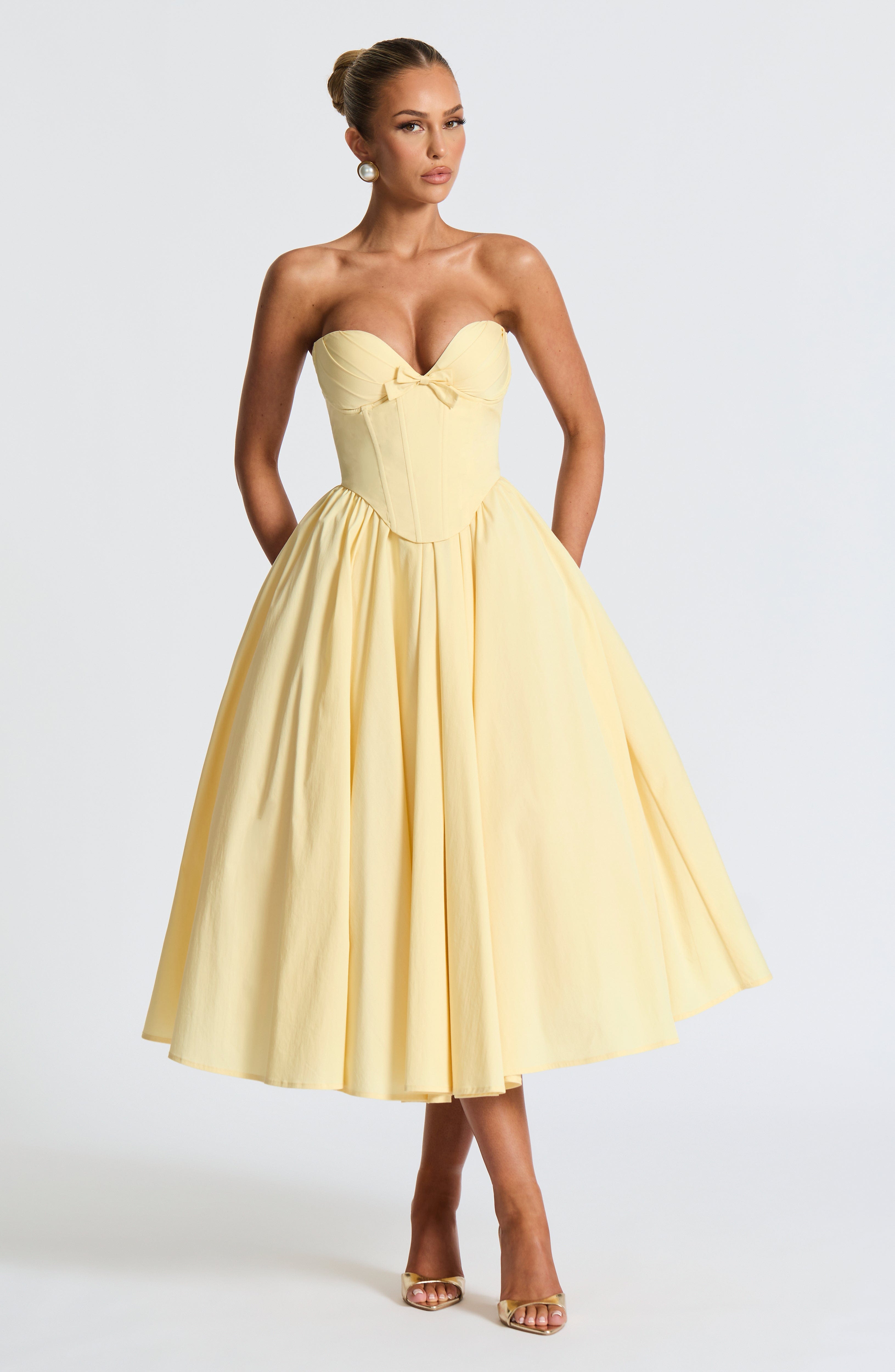 Prim Midi Dress - Lemon: Perfect Yellow Midi Dress | Babyboo Fashion