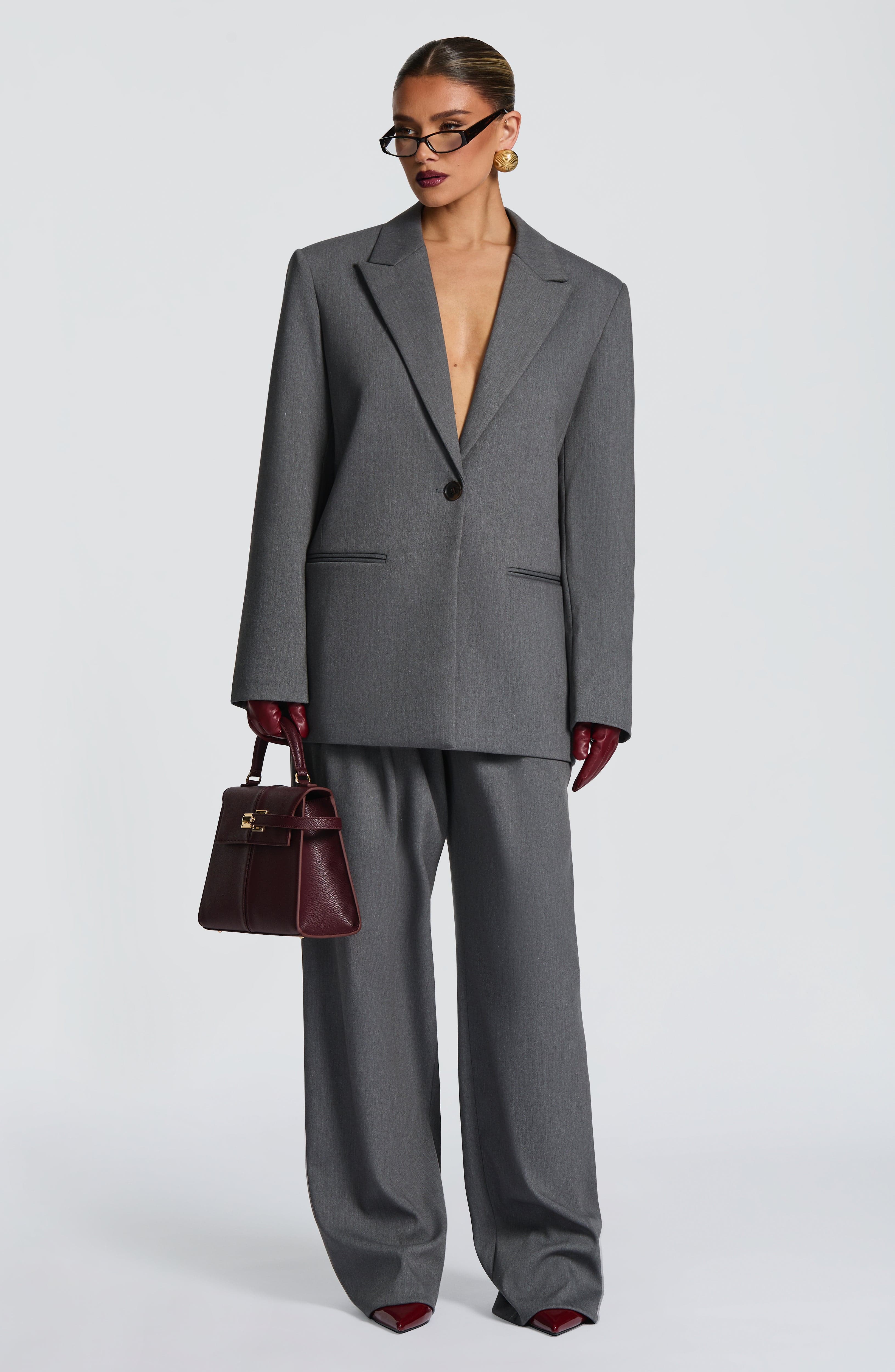 Reece Blazer - Grey Marl | Shop Women's Blazer | Babyboo Fashion