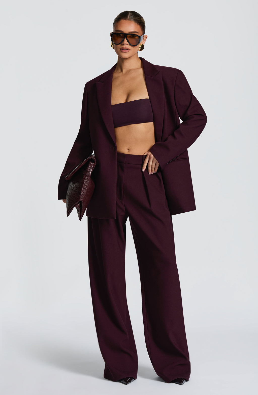 Reece Blazer - Plum | Shop Women's Blazers | Babyboo Fashion