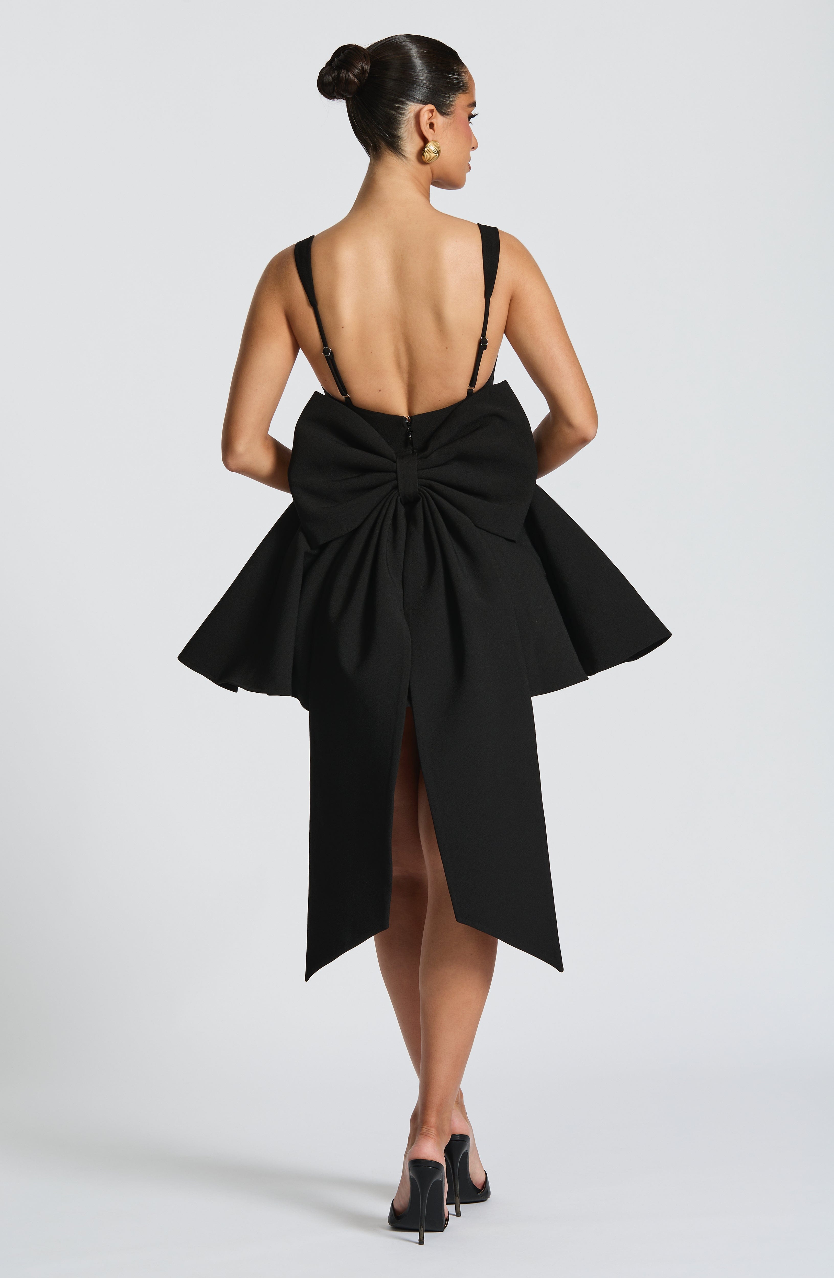 Rue Mini Dress - Elegant Black Mini Dress at Babyboo Fashion