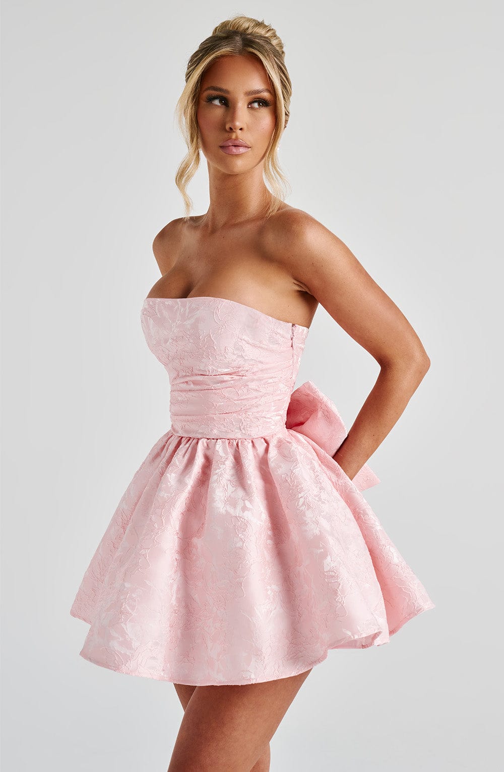 Salome Mini Dress - Blush | Elegant Mini Dress | Babyboo Fashion