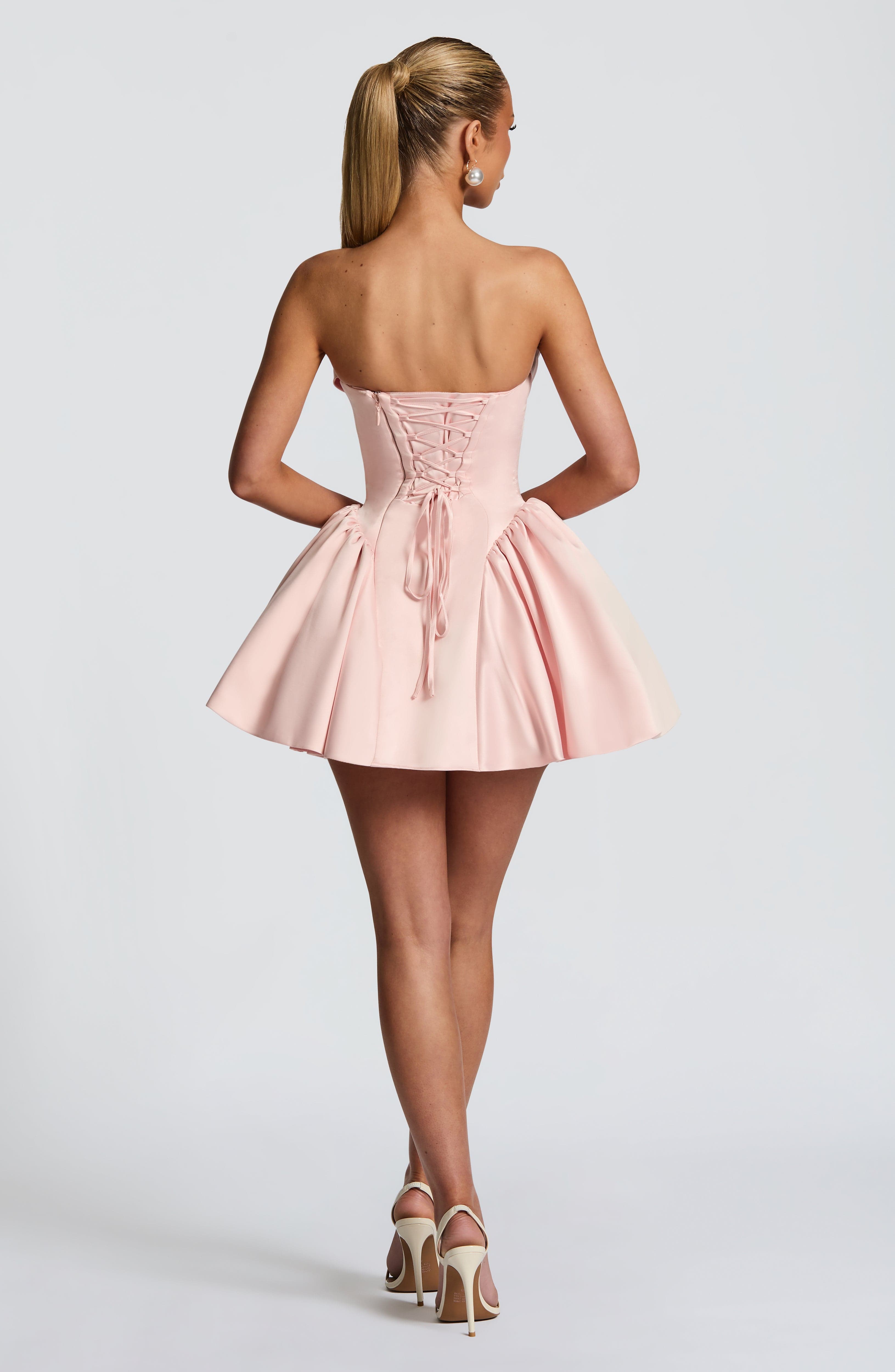 Trinity Mini Dress - Blush: Stylish Pink Mini Dress | Babyboo Fashion