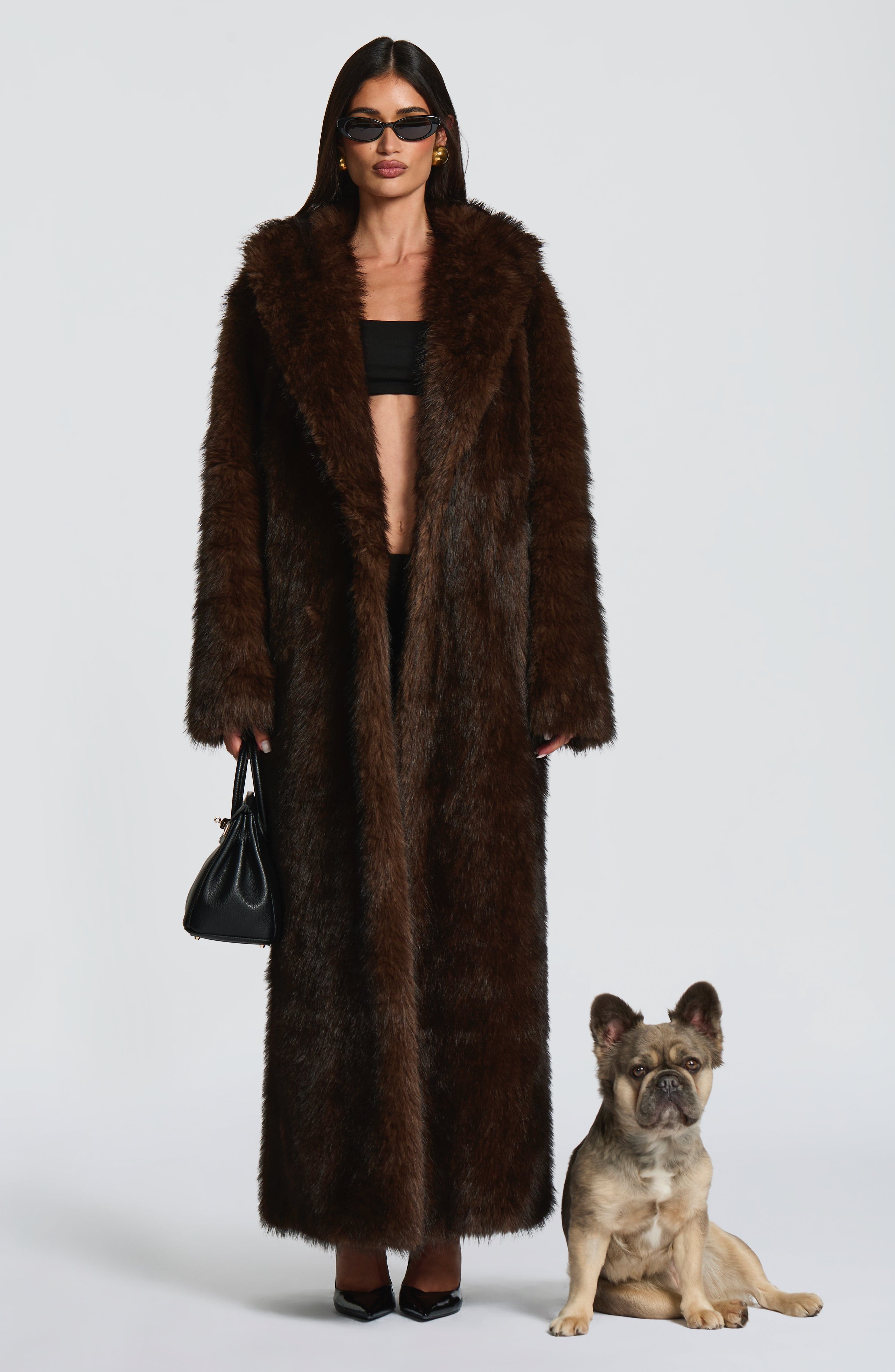 Buy Chocolate Fur Coat - Willow Coat by Babyboo Fashion