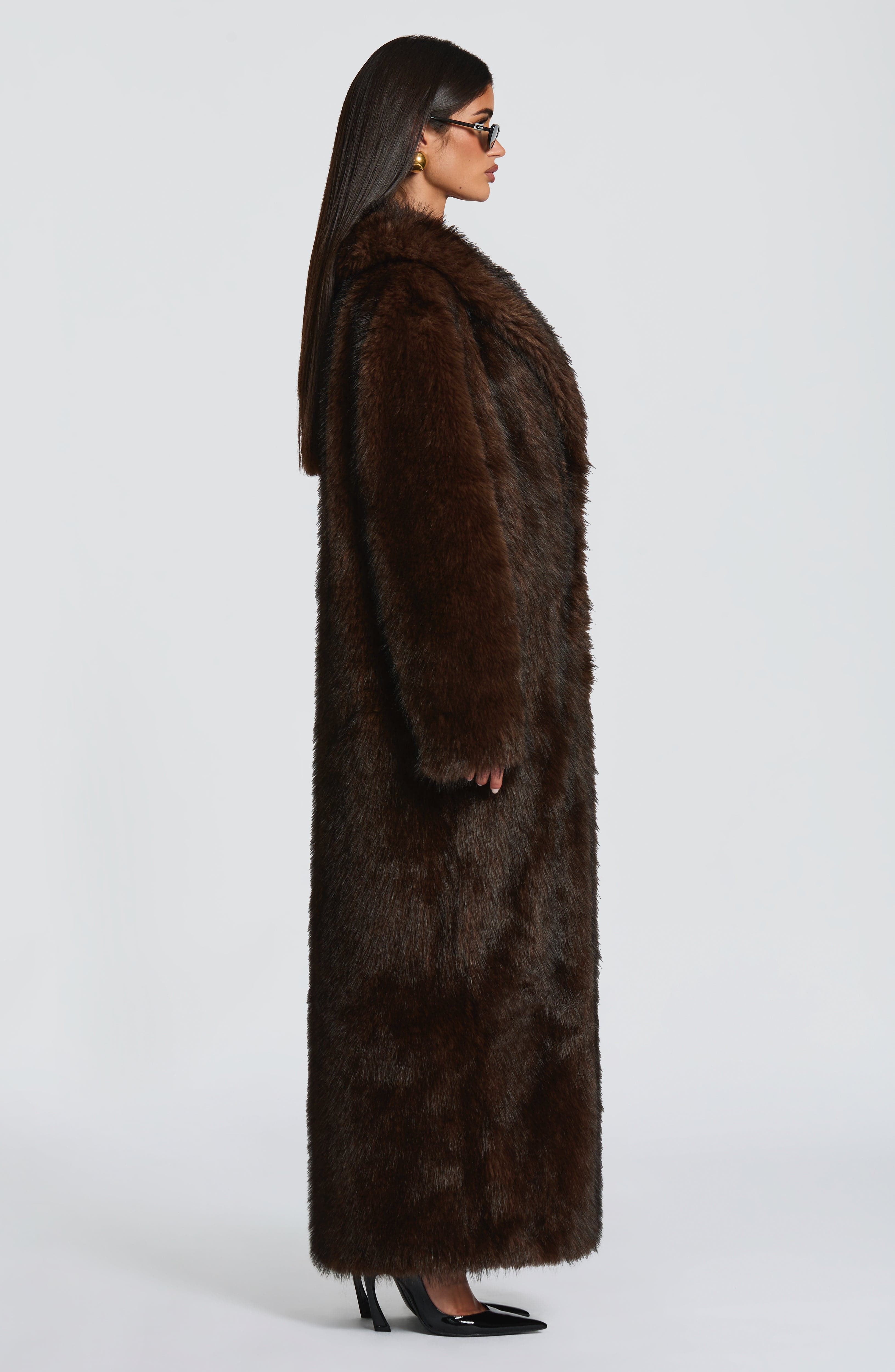 Buy Chocolate Fur Coat - Willow Coat by Babyboo Fashion