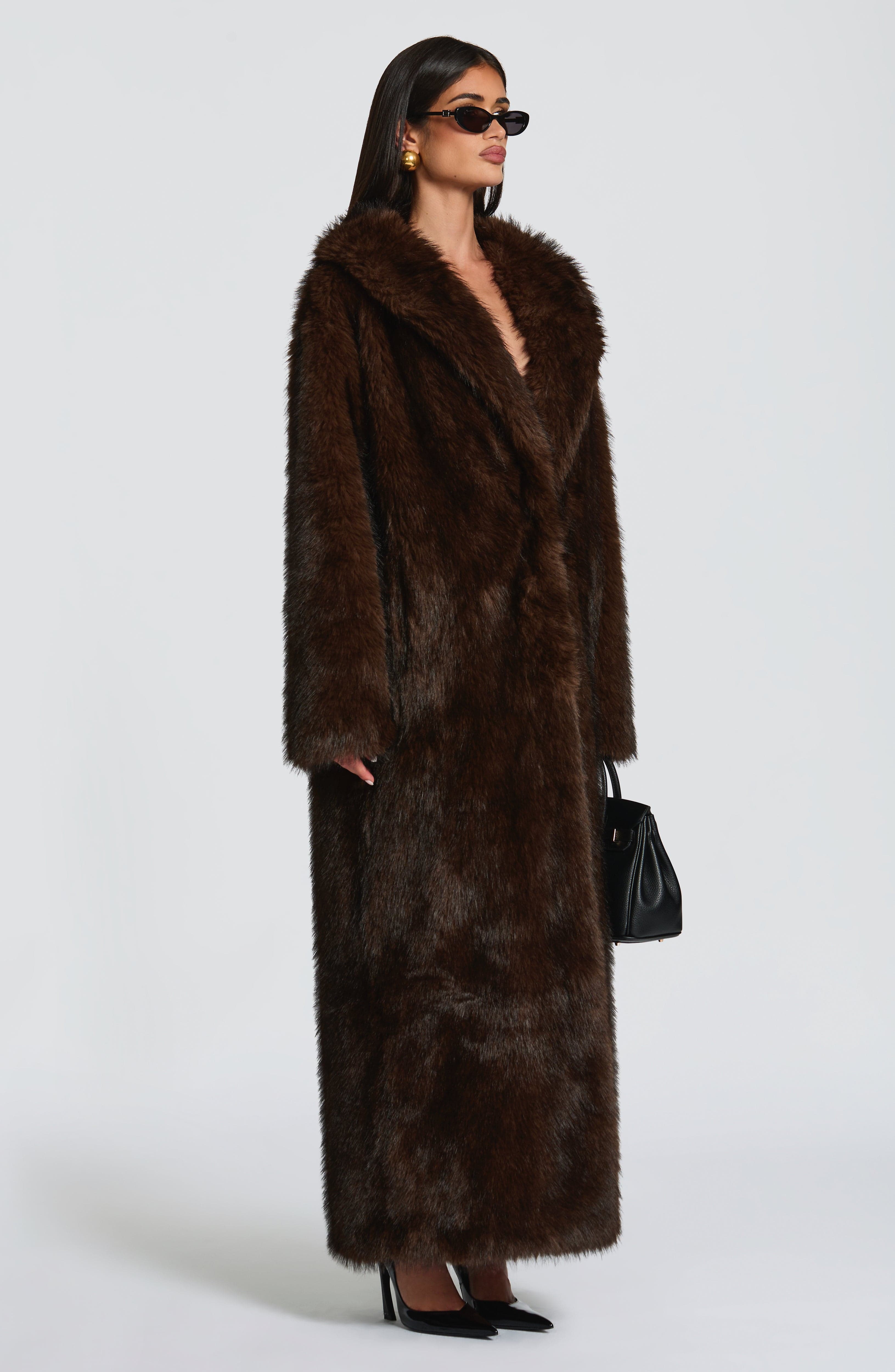 Buy Chocolate Fur Coat - Willow Coat by Babyboo Fashion