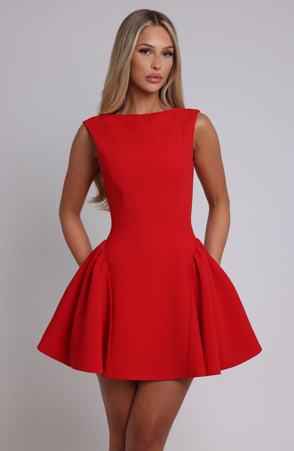 Yalina Mini Dress - Red – Babyboo Fashion